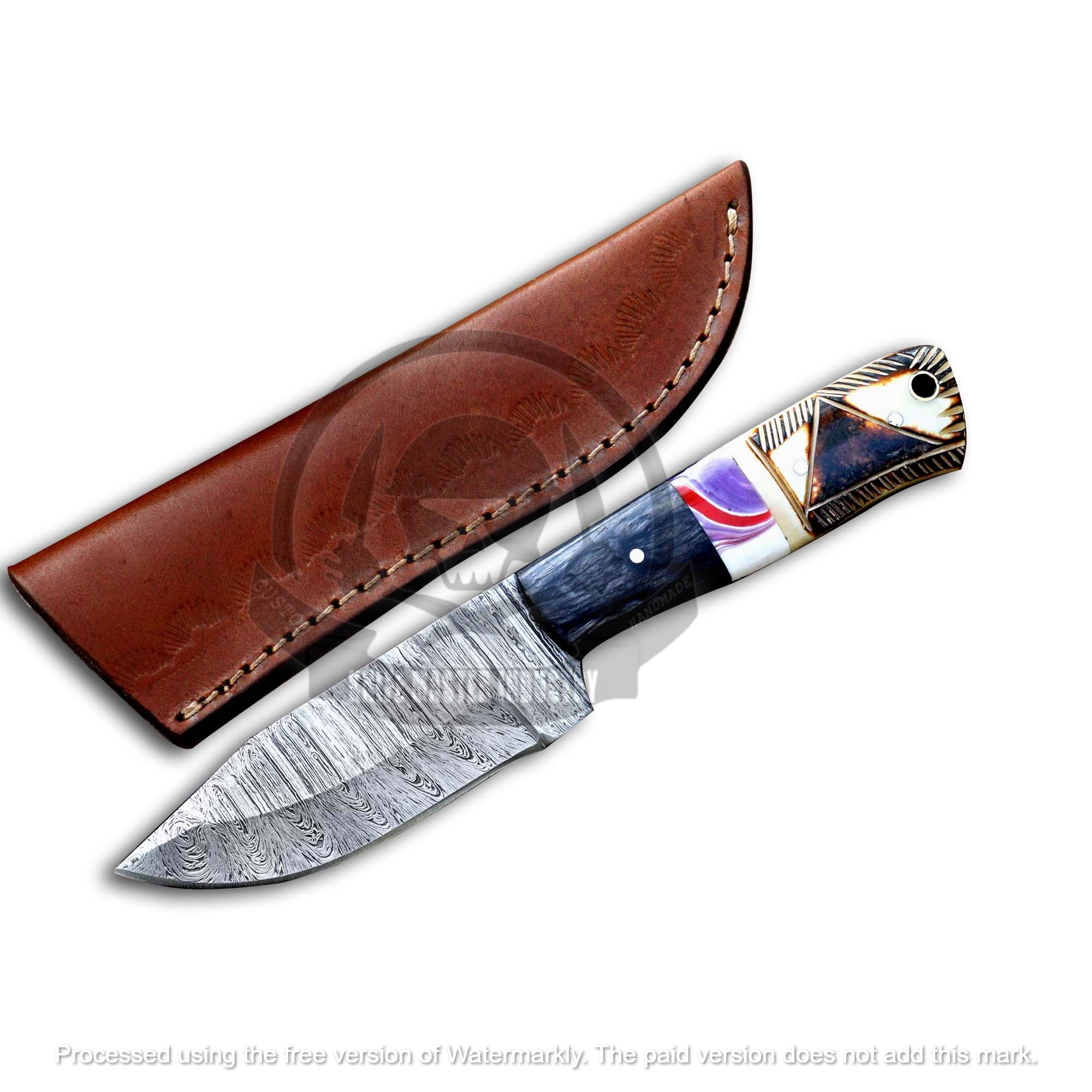 FANCY HANDMADE DAMASCUS STEEL FIXED BLADE SKINNER KNIFE,FIXE | Inspire ...