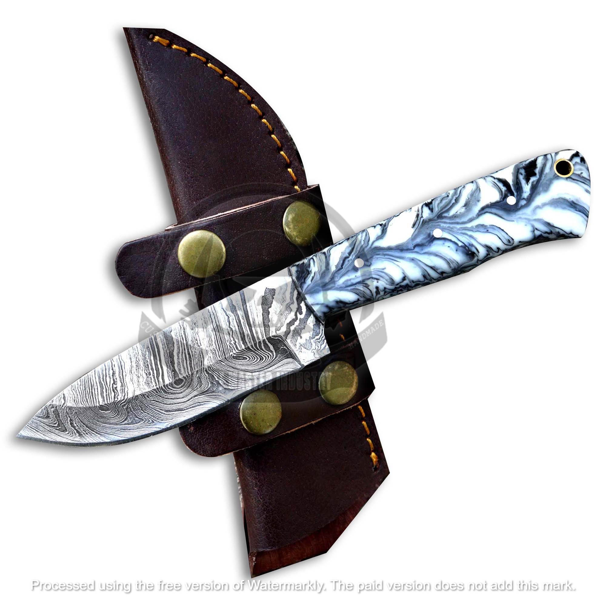 HANDFORGED CUSTOM HANDMADE DAMASCUS STEEL FIXED BLADE SKINNE | Inspire ...