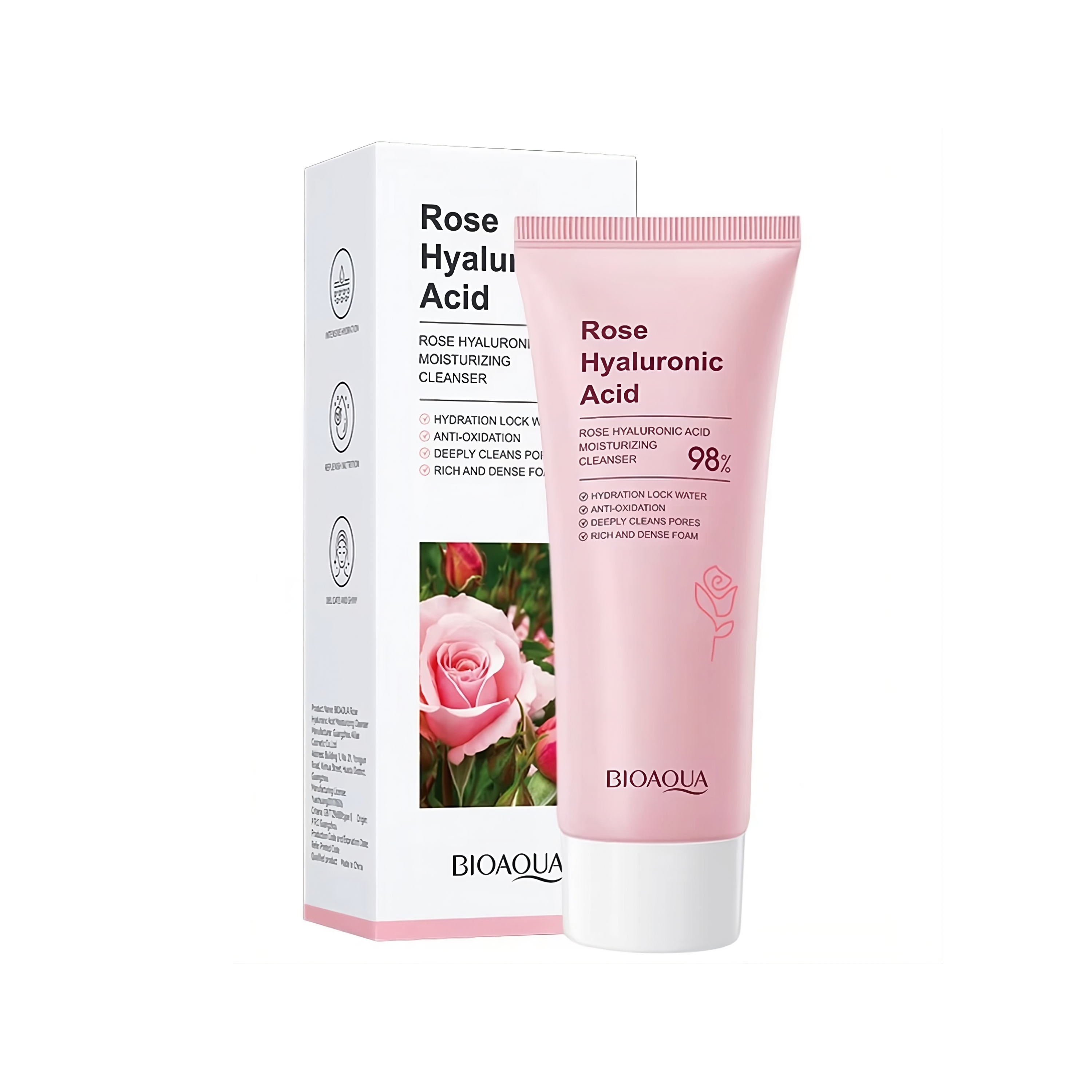BIOAQUA Rose Hyaluronic Acid Facial Cleanser Face Wash Foam | Inspire ...