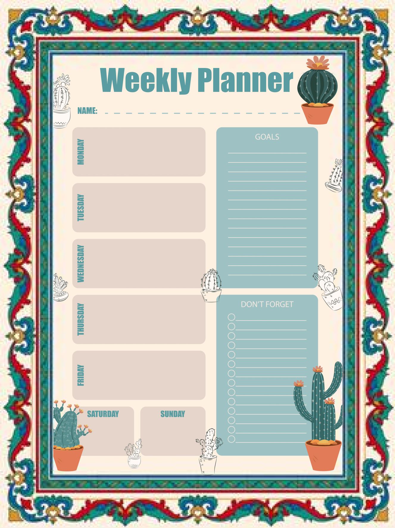 New Year 2025 Weekly Planner | Inspire Uplift