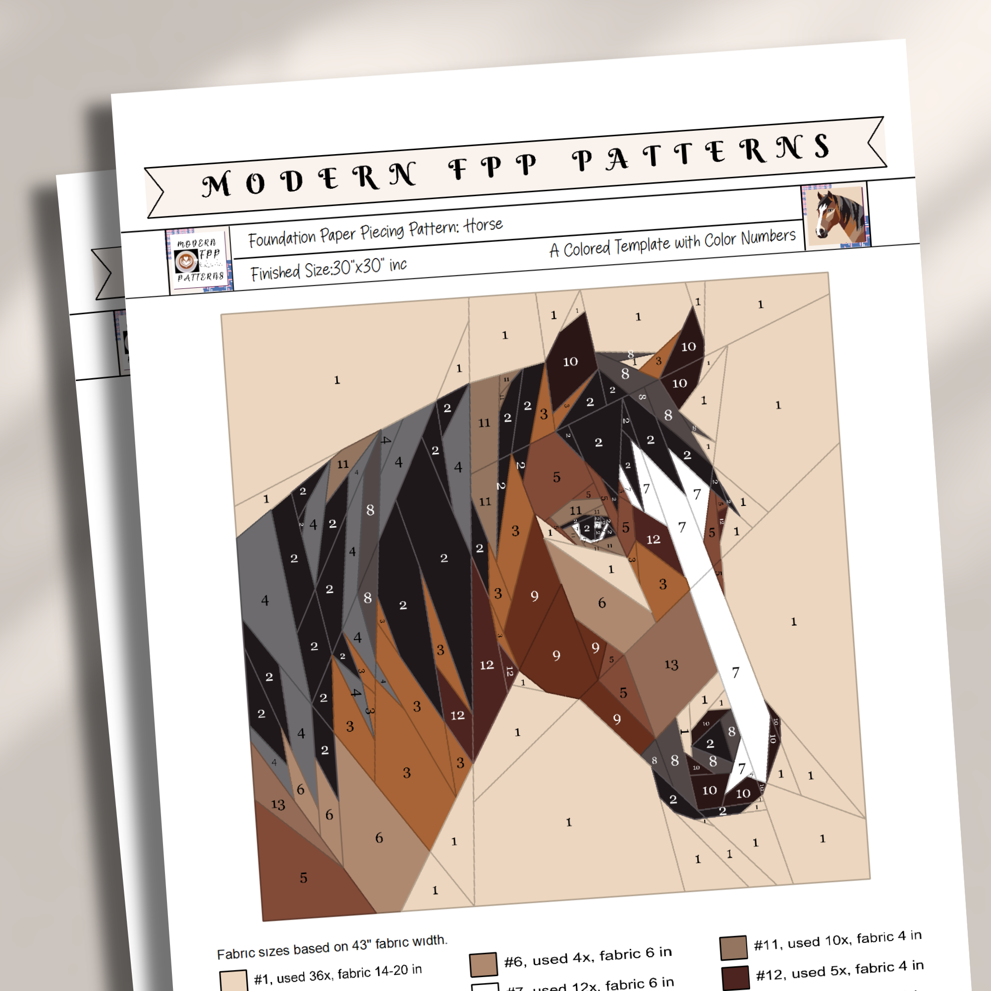 Horse Foundation Paper Piecing Pattern, Quilt pattern horse | Inspire ...