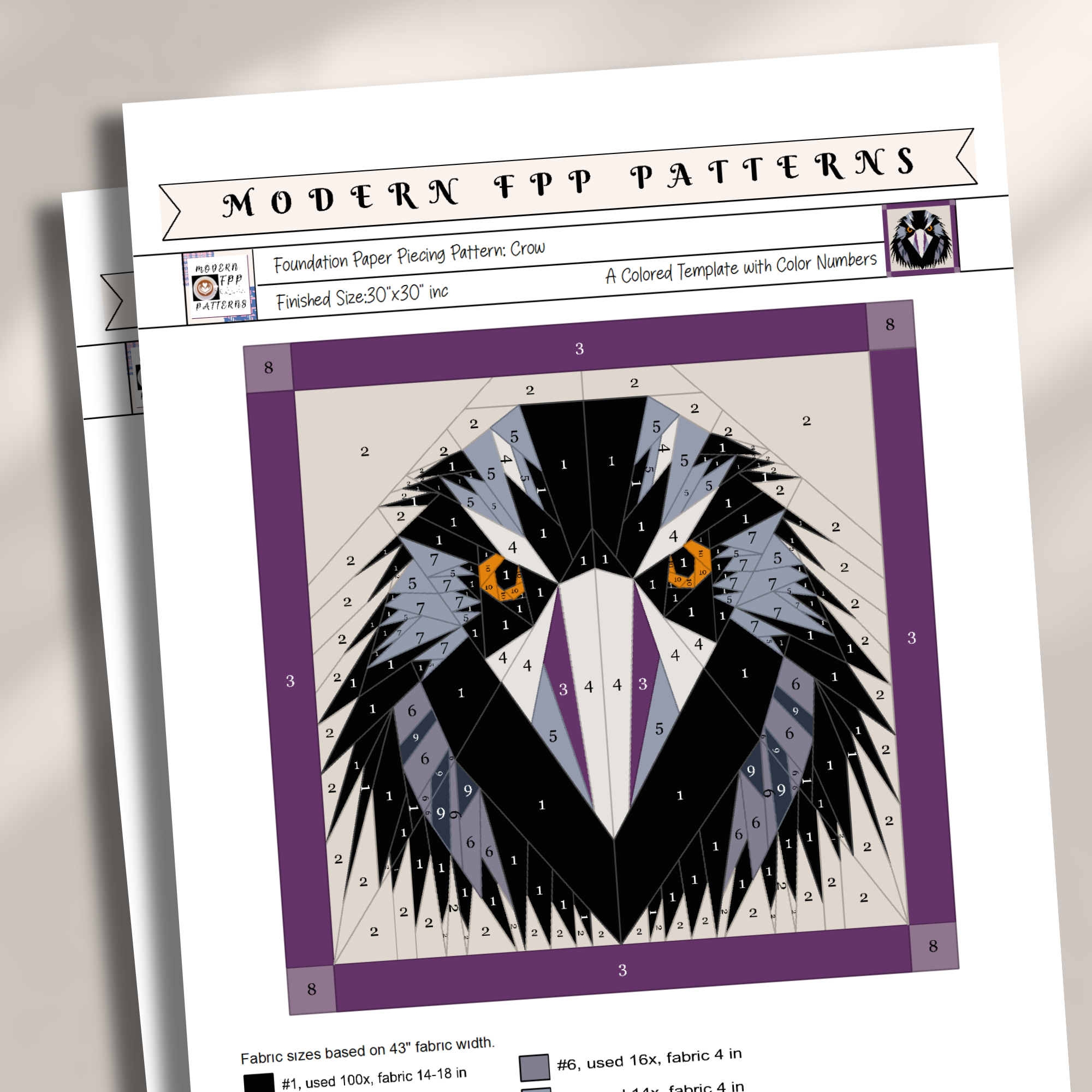 Quilt pattern, Crow Quilt pattern, Crow Patchwork sewing pat | Inspire ...