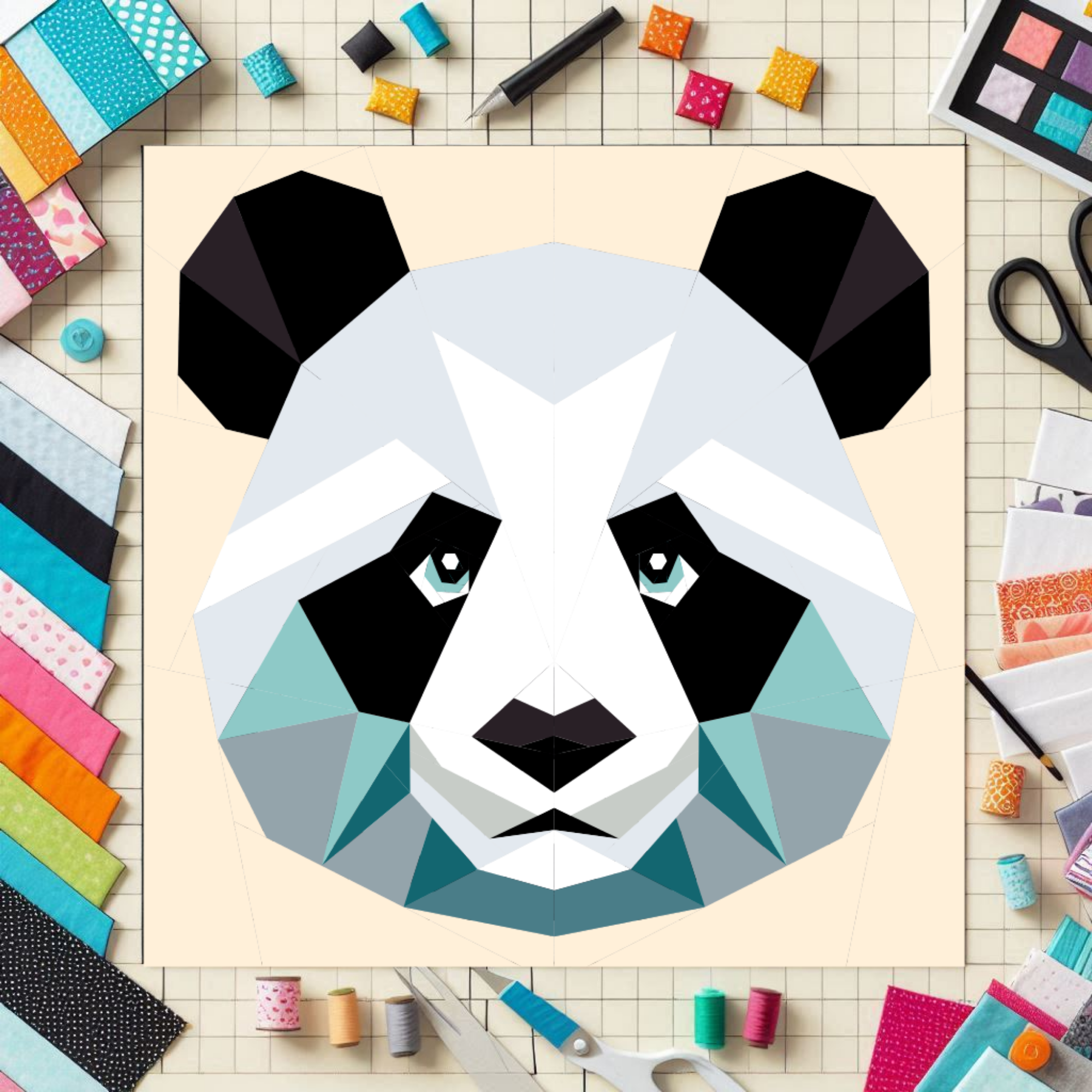 Panda Foundation Paper Piecing Pattern,Quilt pattern panda d | Inspire ...
