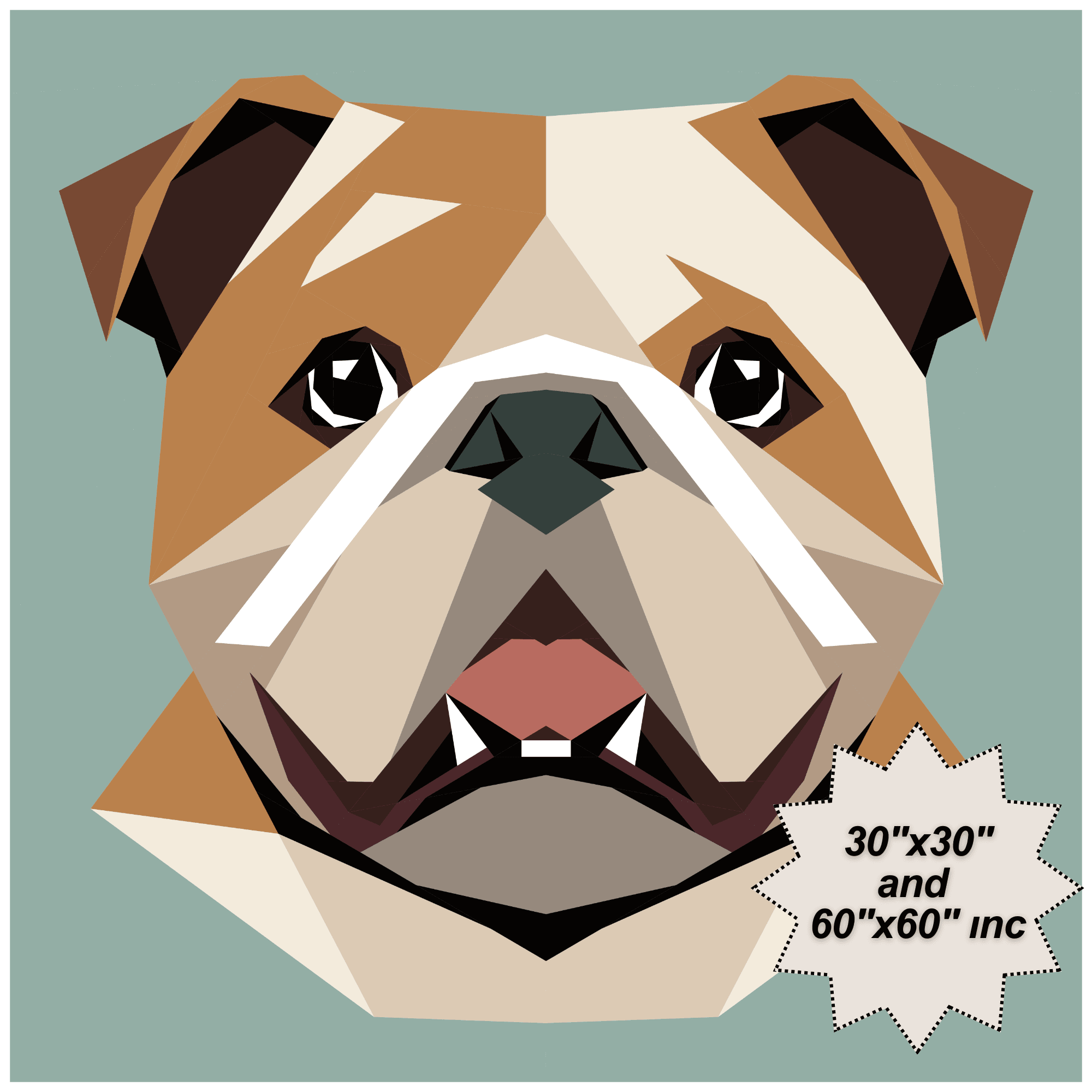 Bulldog Foundation Paper Piecing Pattern,Quilt pattern dog d | Inspire ...