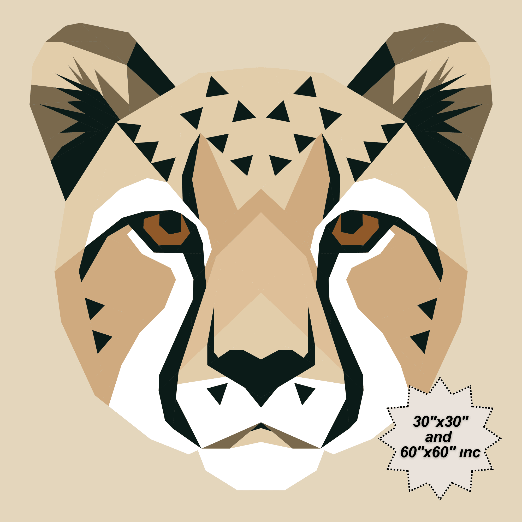 Cheetah Foundation Paper Piecing Pattern,Quilt pattern,Cheet | Inspire ...