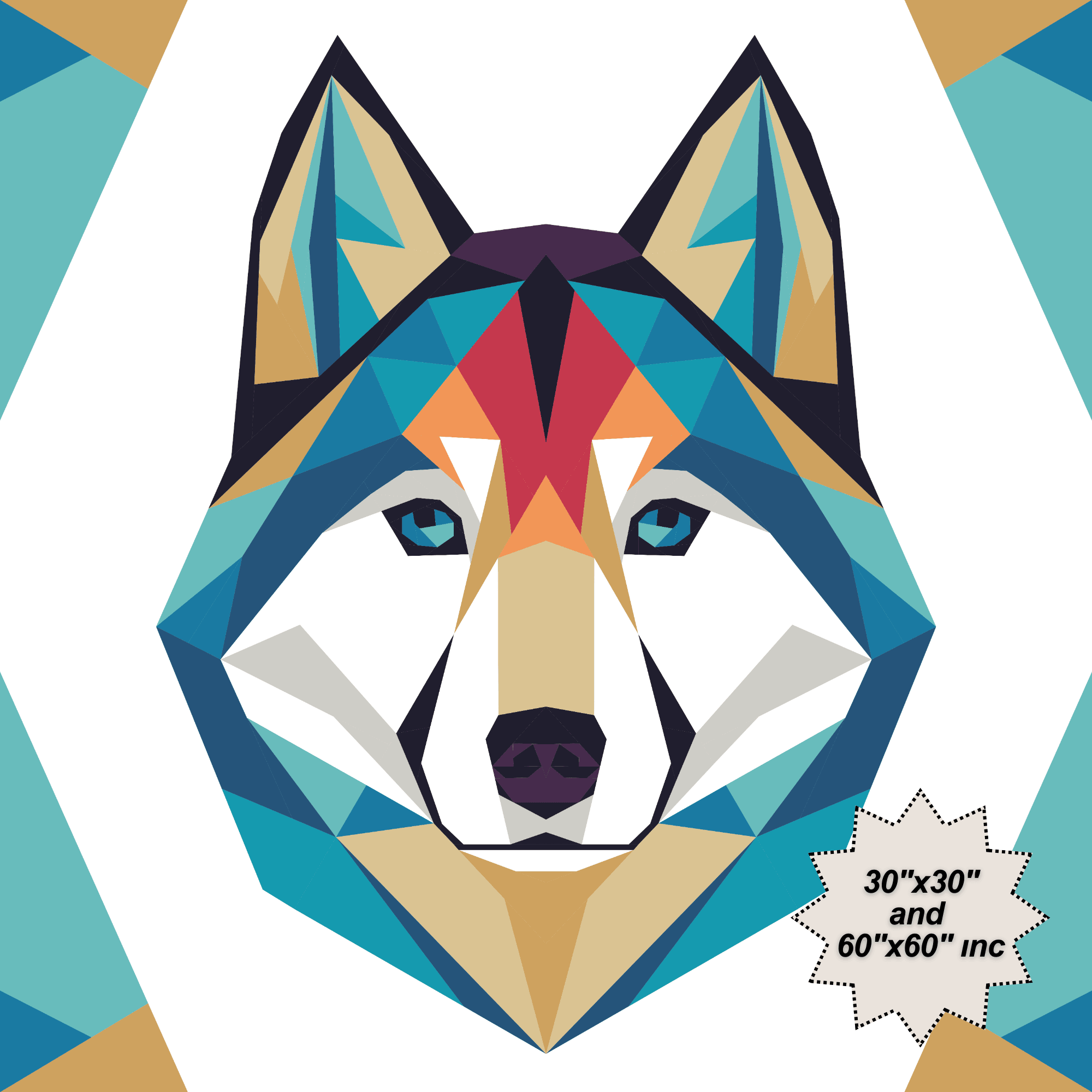 Wolf Foundation Paper Piecing Pattern,Quilt pattern,design,A | Inspire ...