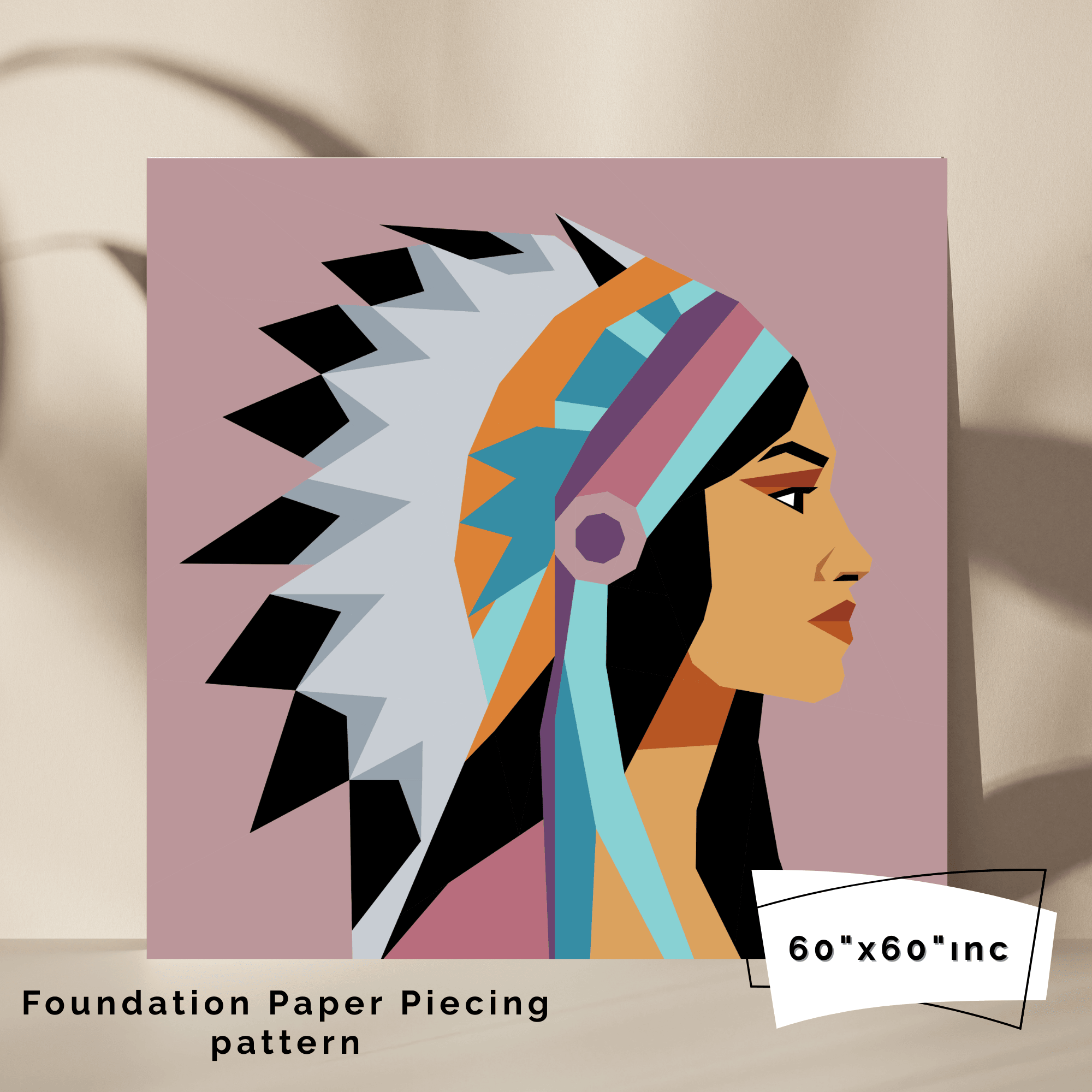 Native American Woman Paper Piecing Pattern,Quilt pattern,Pa | Inspire ...