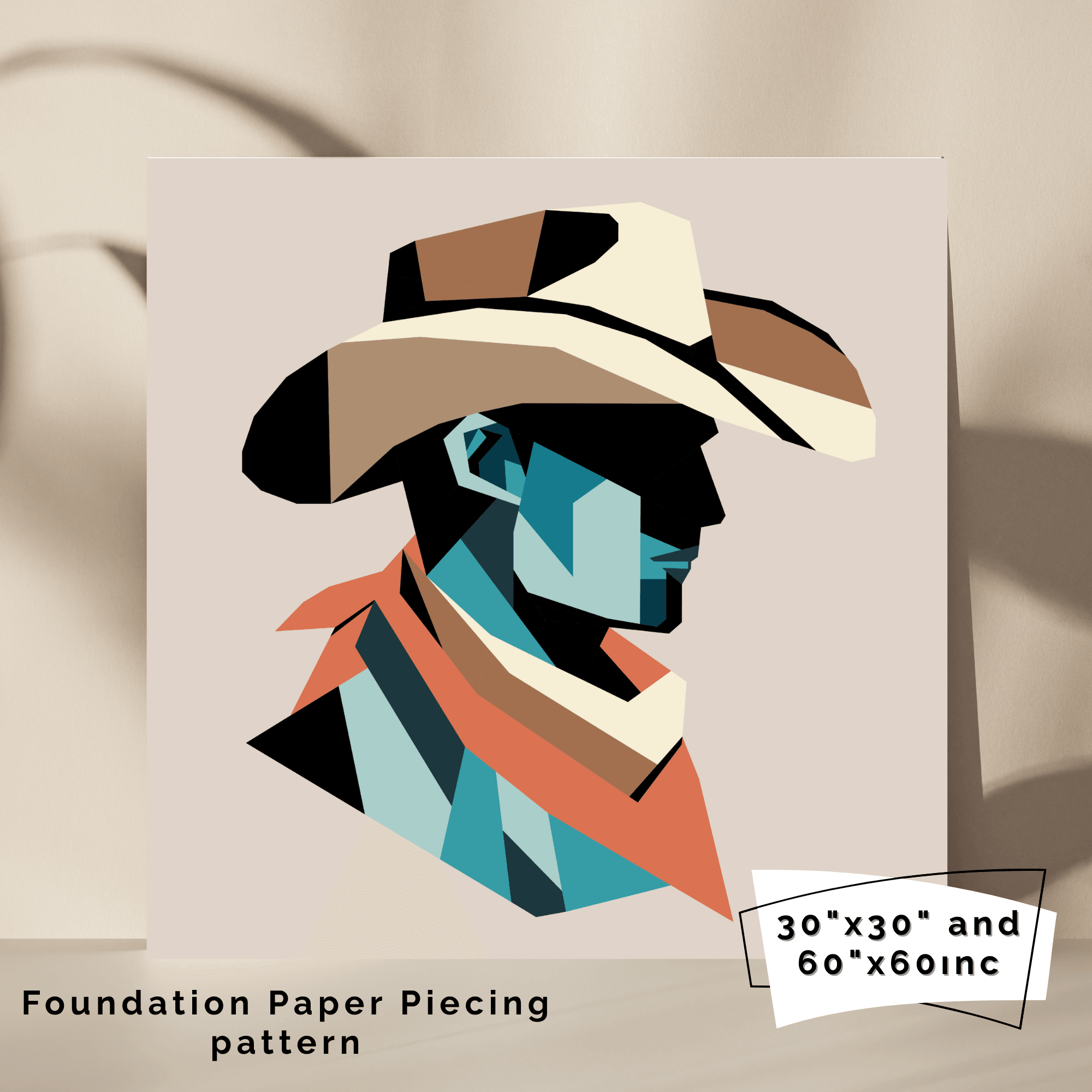 Cowboy Paper Piecing Pattern,Quilt pattern,Quilt pattern cow | Inspire ...