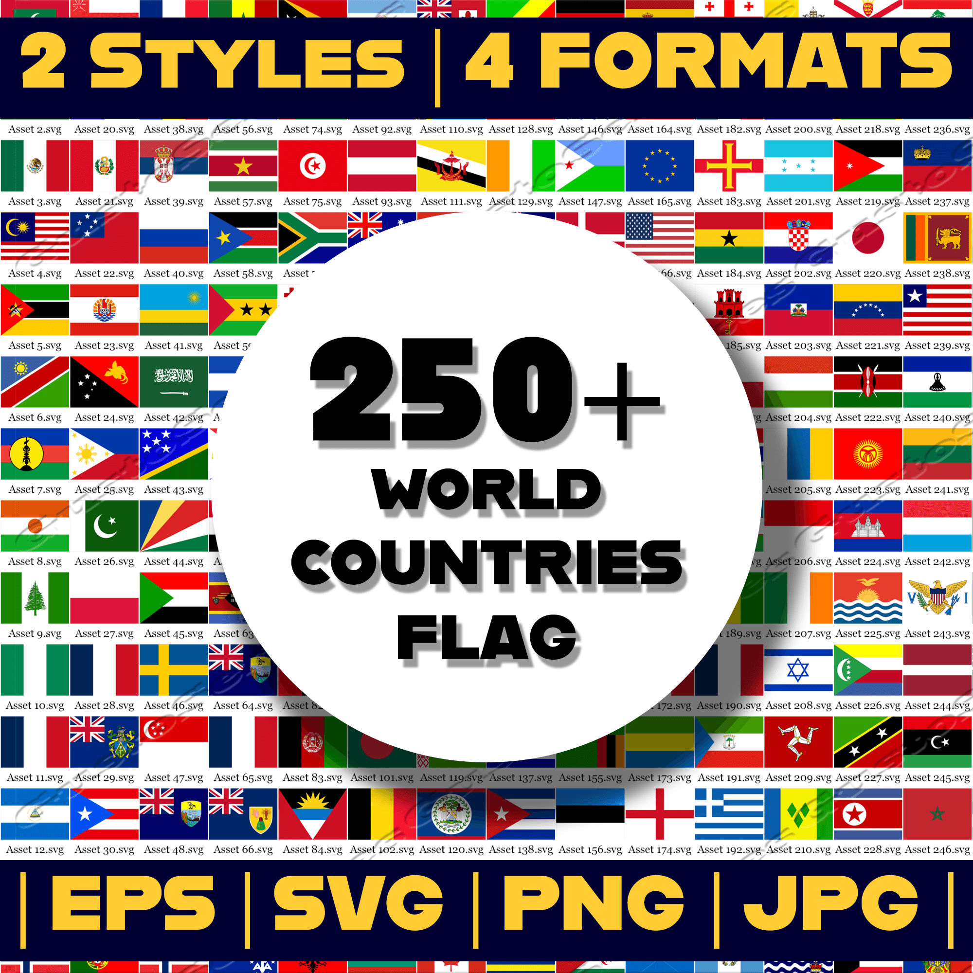 World Country Flags Icon Bundle | 250+ World Flag SVGs with | Inspire ...