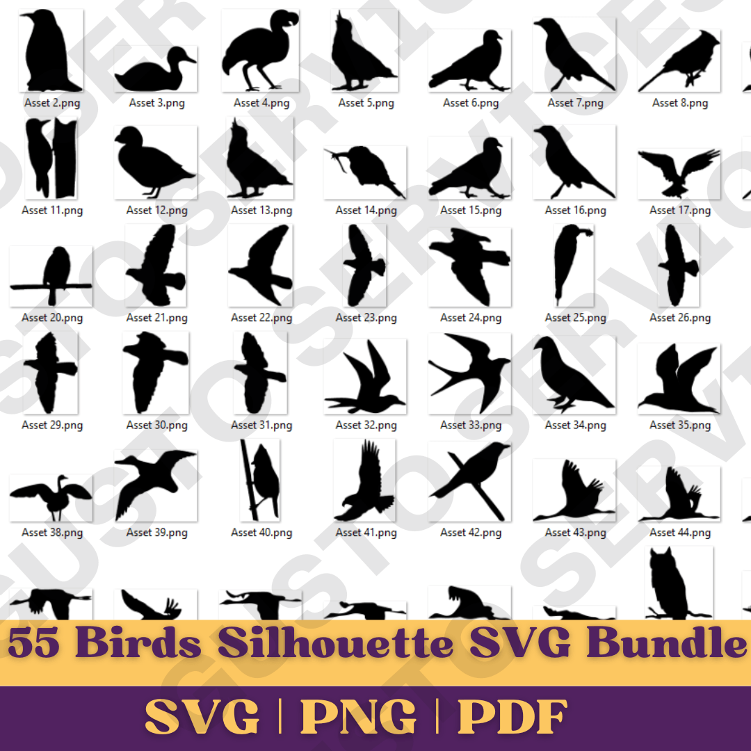 55 Birds Silhouette SVG Bundle | Elegant Bird Designs Collec | Inspire ...