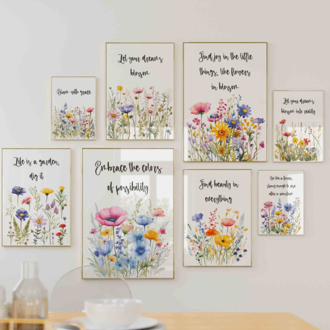 Floral Watercolor Wall Arts | Floral Inspirational Quotes Wa | Inspire ...