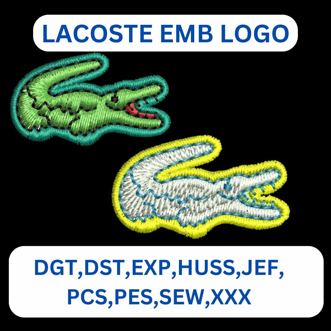 Lacoste Logo Embroidery Design – Digital File, Alligator Pat | Inspire ...