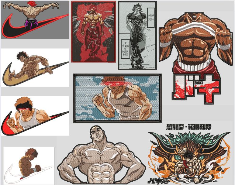 Embroidery Bundle 10 Black Clover 10 Baki 10 Berserk Files | Inspire Uplift