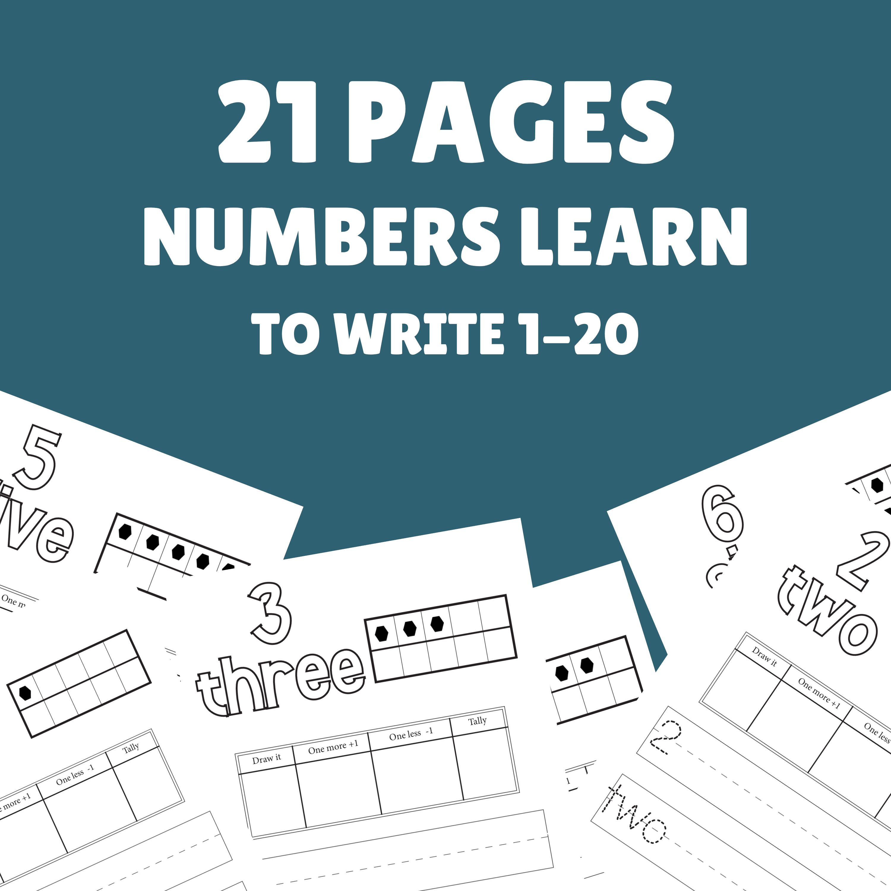 21 Pages Numbers Learn To Write 1-20 | Inspire Uplift