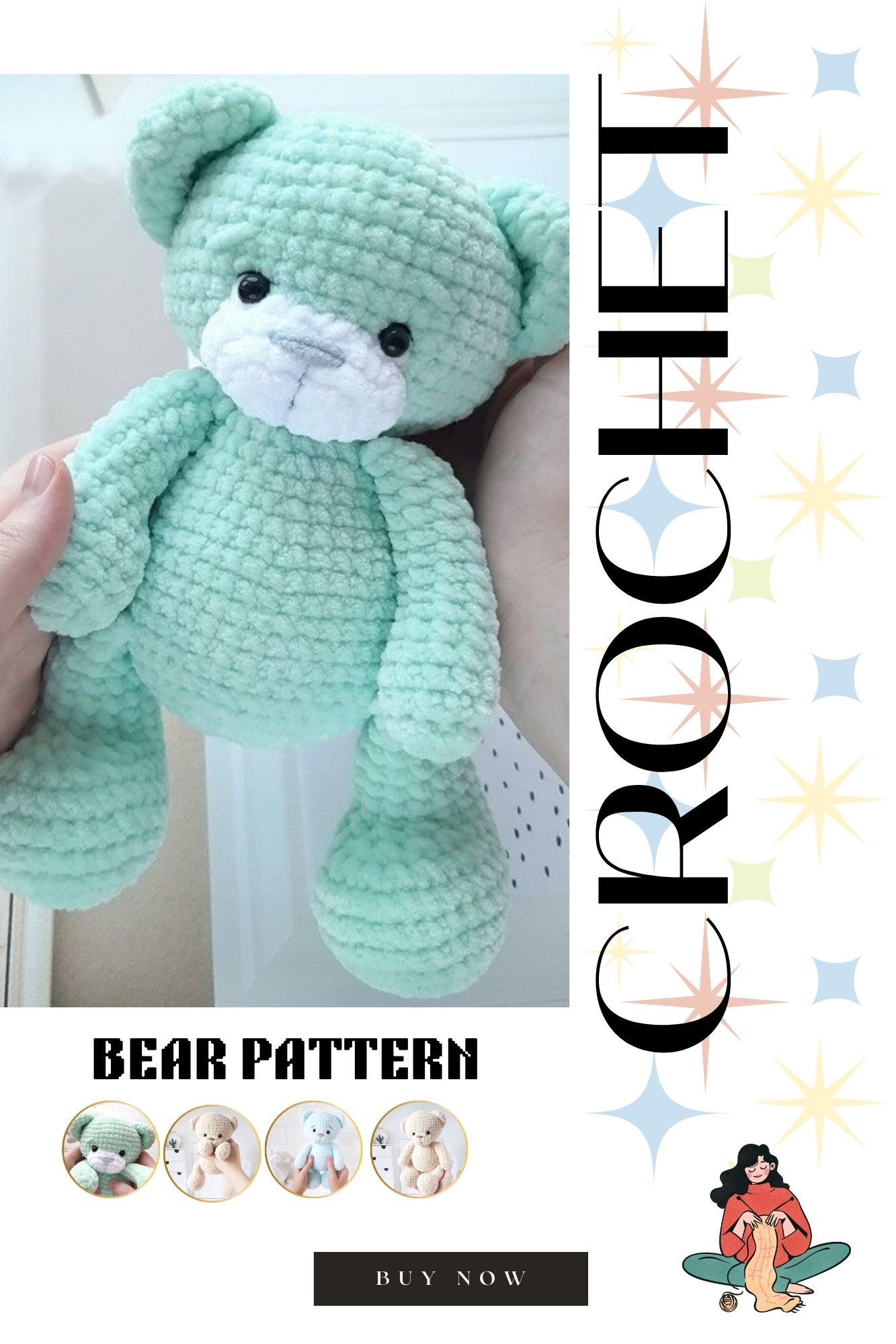 Amigurumi Bear Crochet Pattern - PDF Tutorial in English | Inspire Uplift