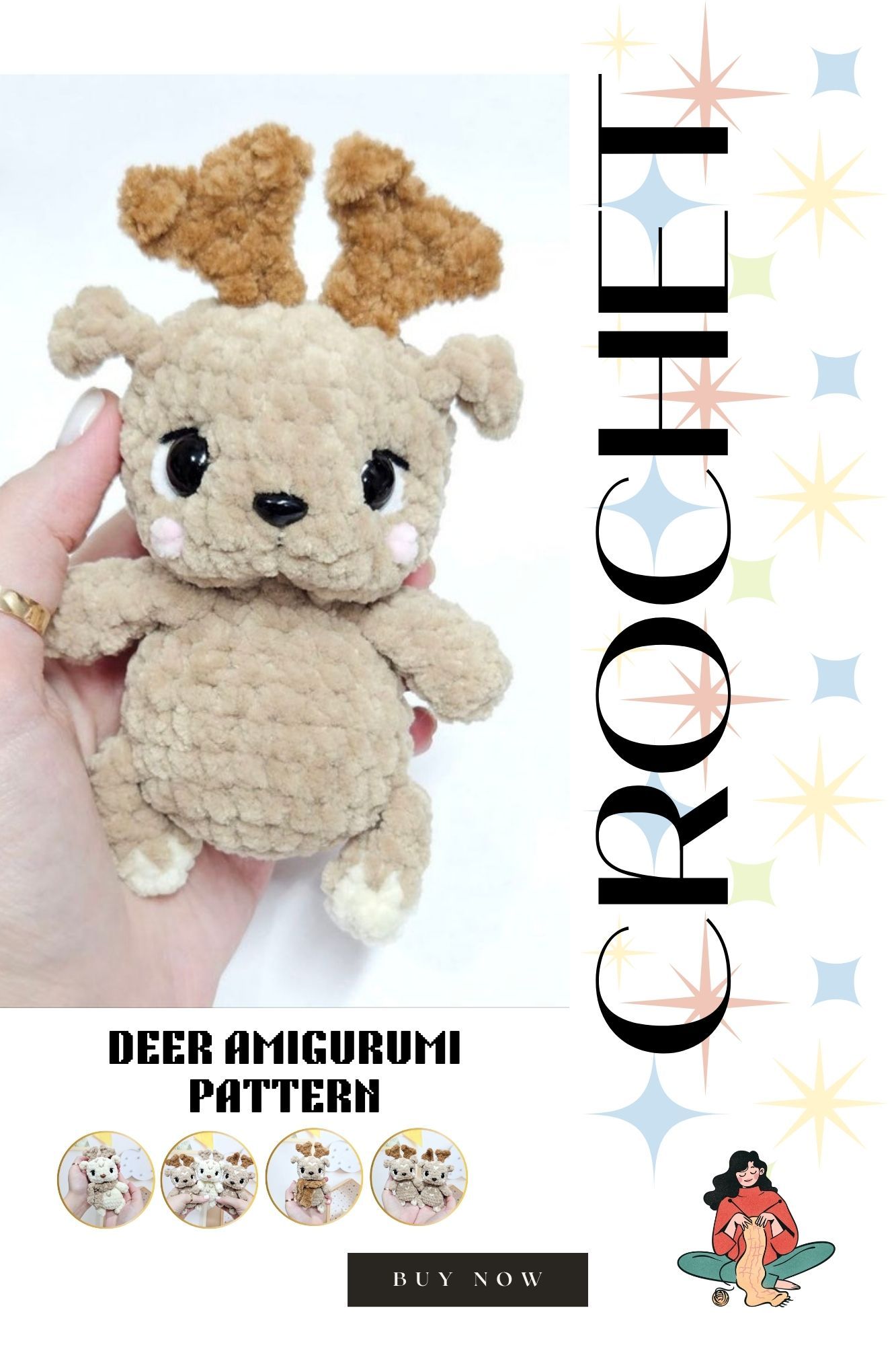 Crochet Pattern Deer - Amigurumi PDF Tutorial in English | D | Inspire ...