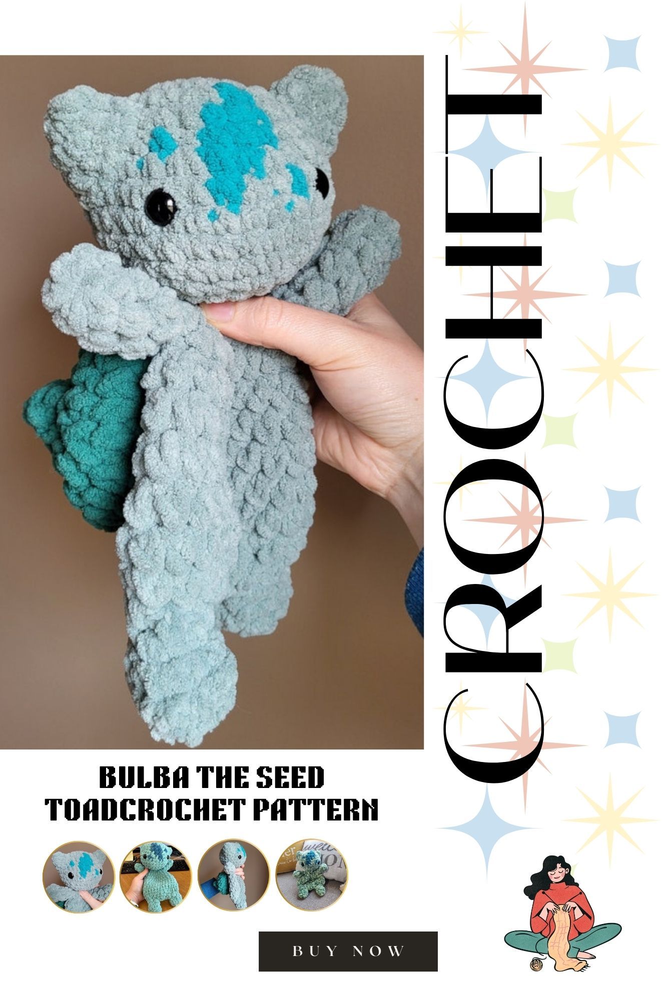 Bulba the Seed Toad Crochet Pattern – Grass Type Amigurumi | | Inspire ...