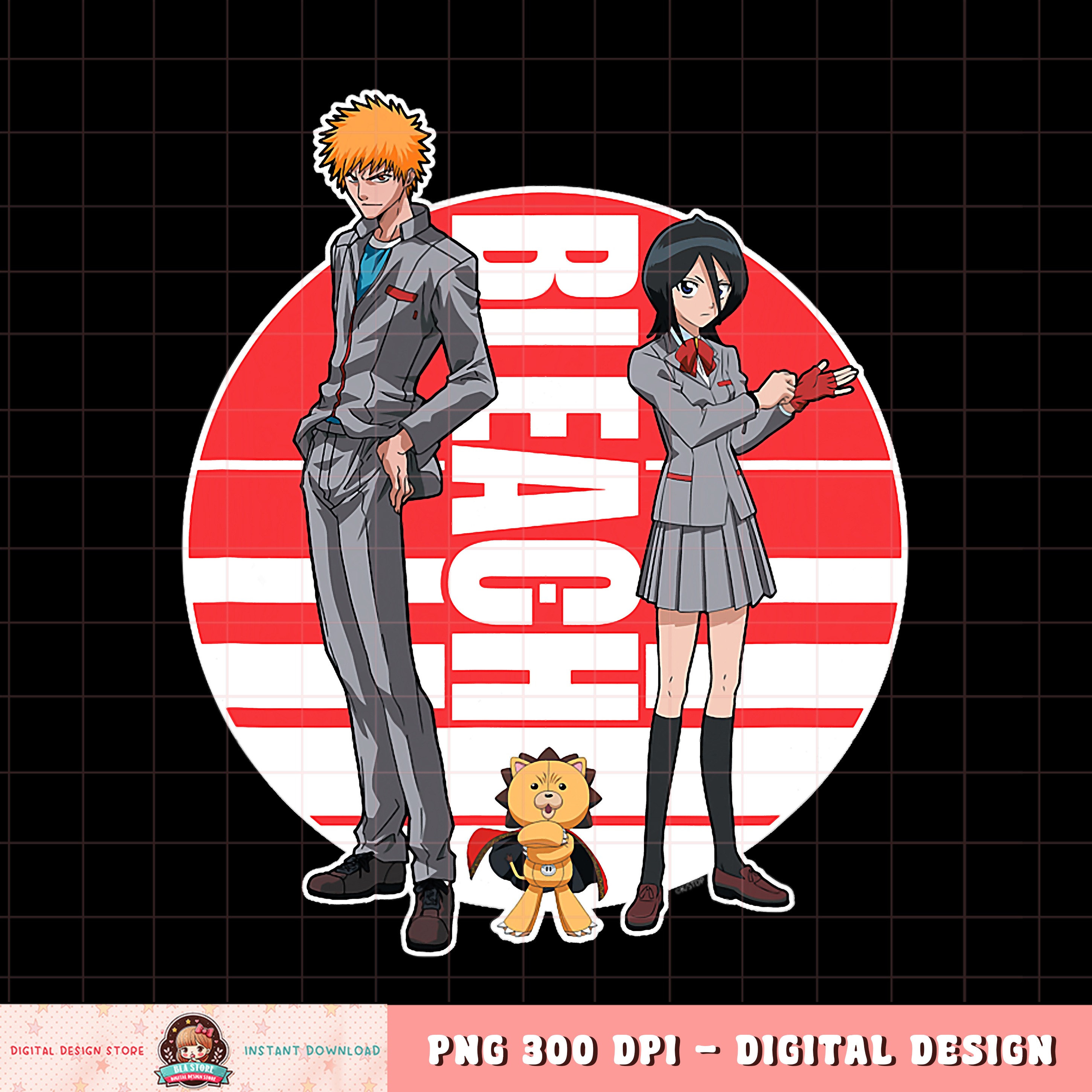 Bleach Ichigo Rukia and Kon Round Logo PNG Download copy | Inspire Uplift