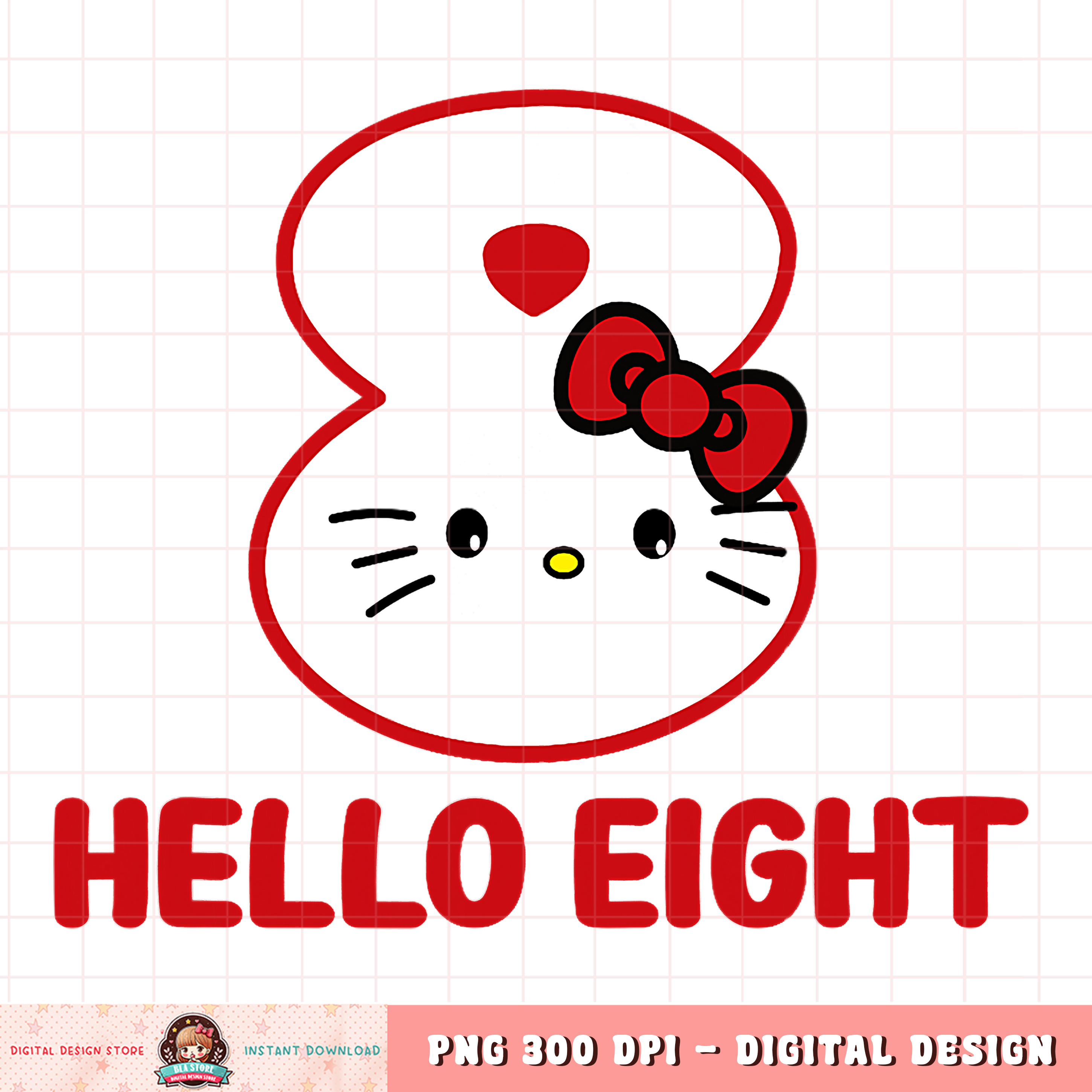Happy Birthday Kitty, Cute Hello Eight Bday 8th Kawaii Gift | Inspire ...