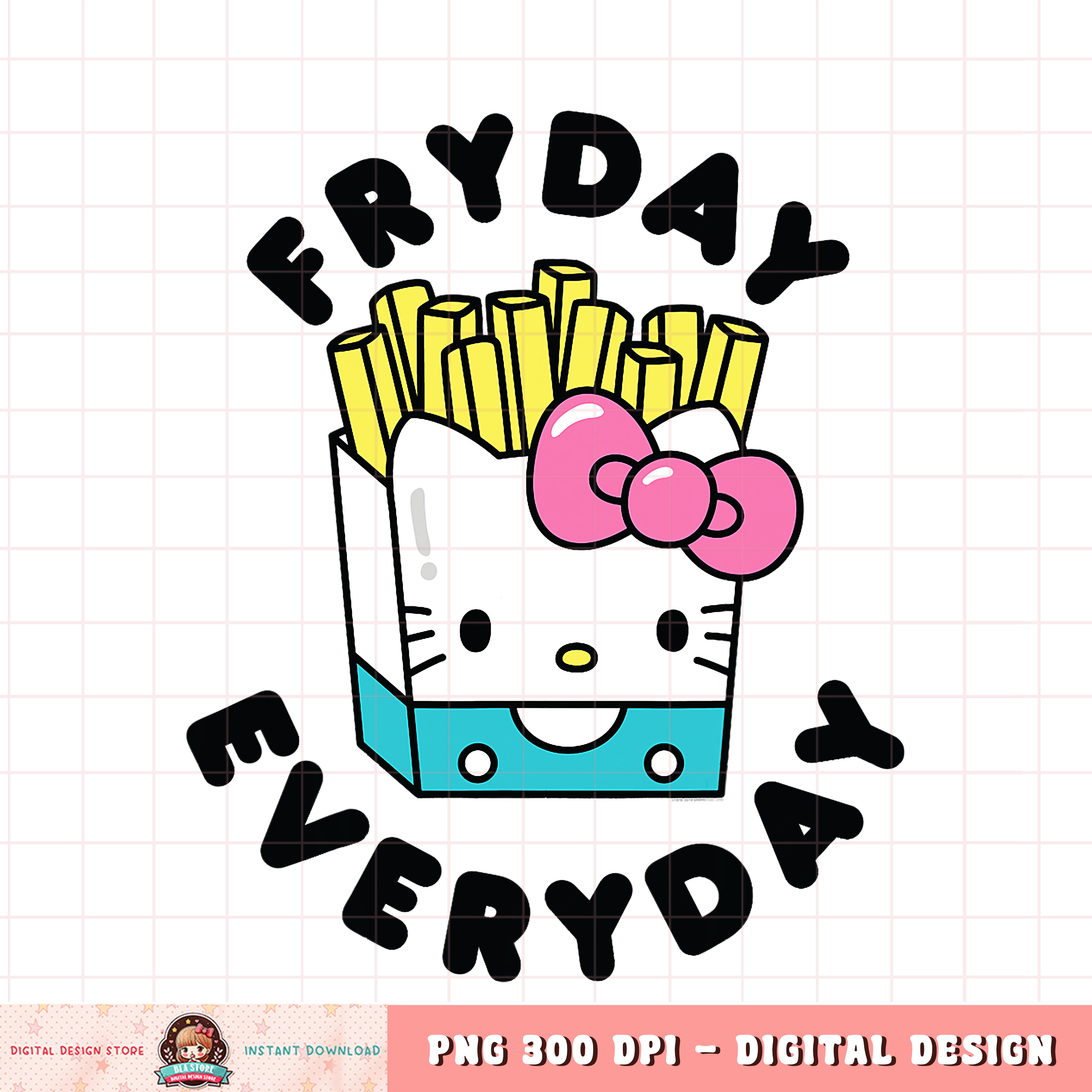 Hello Kitty French Fries Fryday Everyday Friday png, digital | Inspire ...