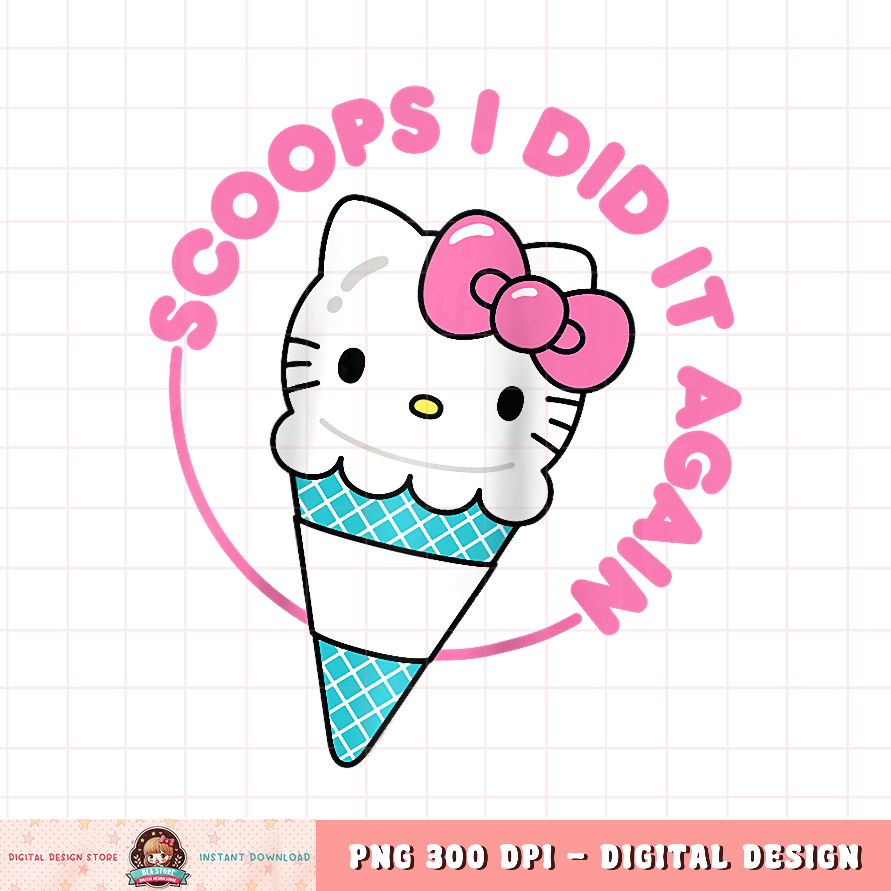 Hello Kitty Ice Cream Cone Scoops I Did It Again Raglan Base | Inspire ...