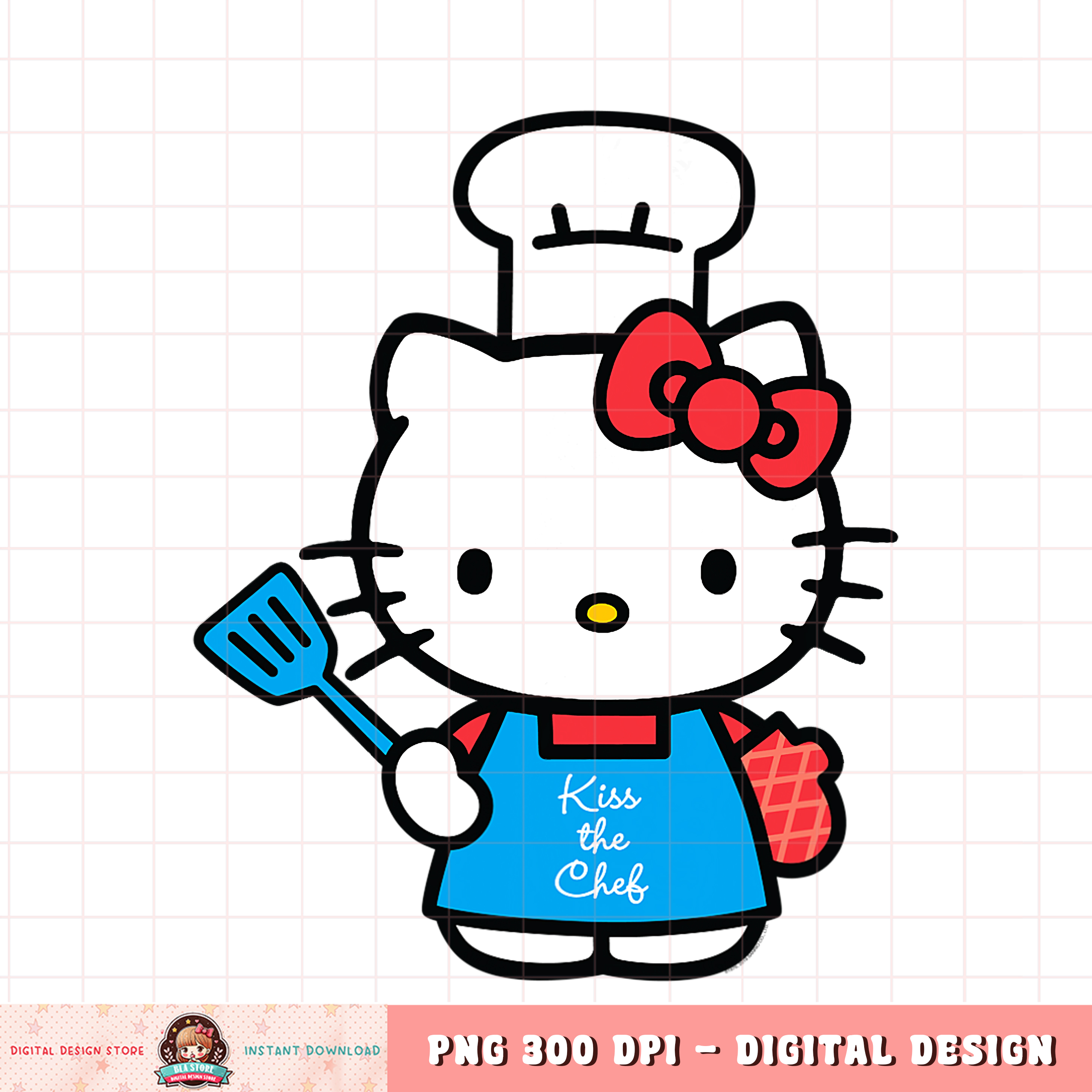 Hello Kitty Kiss the Chef png, digital download, instant | Inspire Uplift