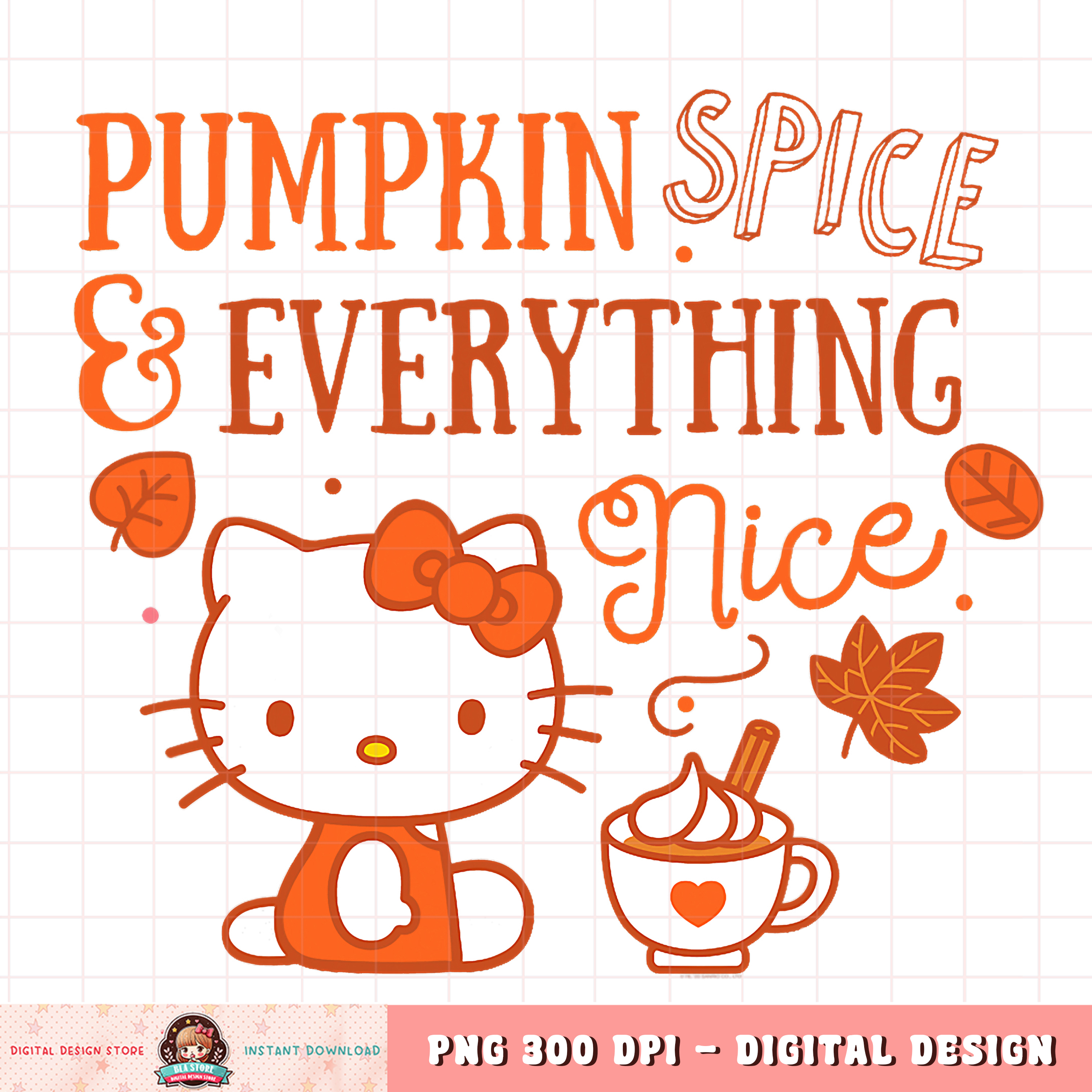Hello Kitty Pumpkin Spice And Everything Nice png, digital d | Inspire ...