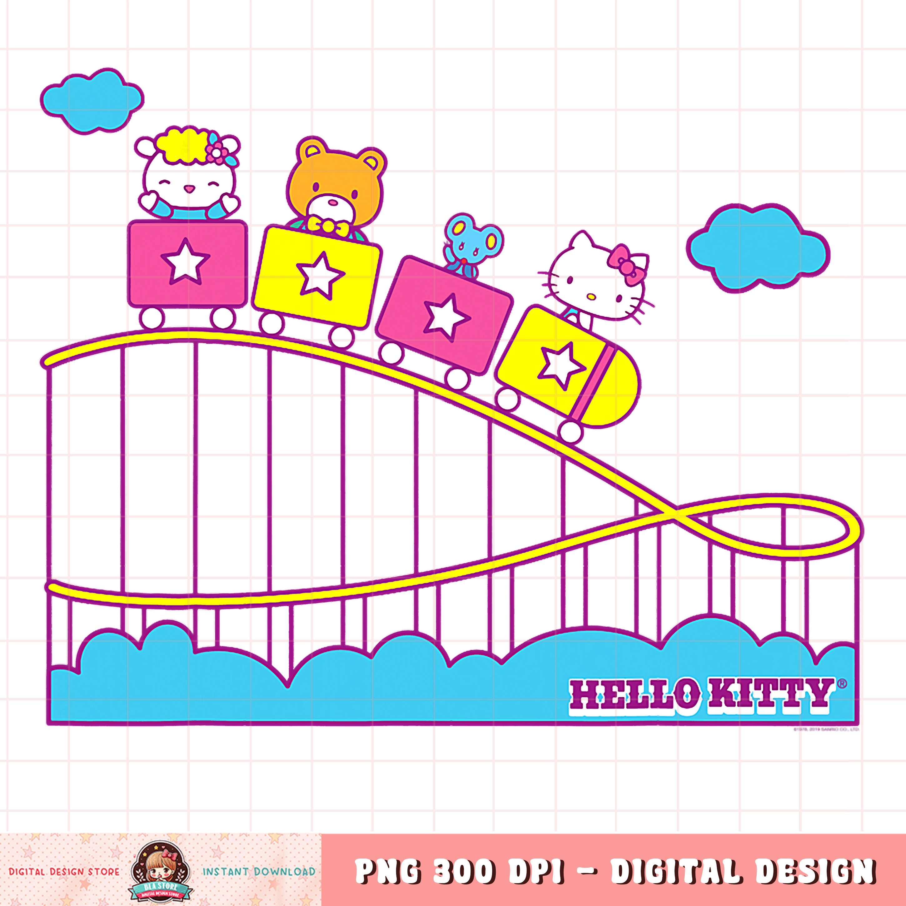 Hello Kitty Rollercoaster Theme Park Fun png, digital downlo | Inspire ...