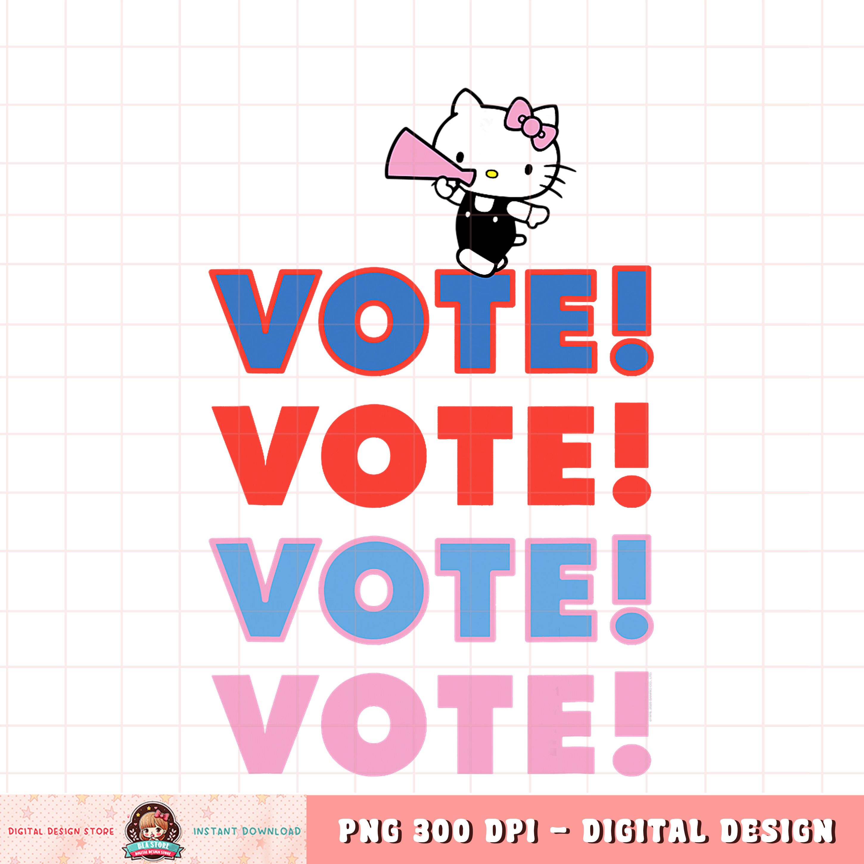 Hello Kitty Vote Cheer Rally png, digital download, instant | Inspire ...