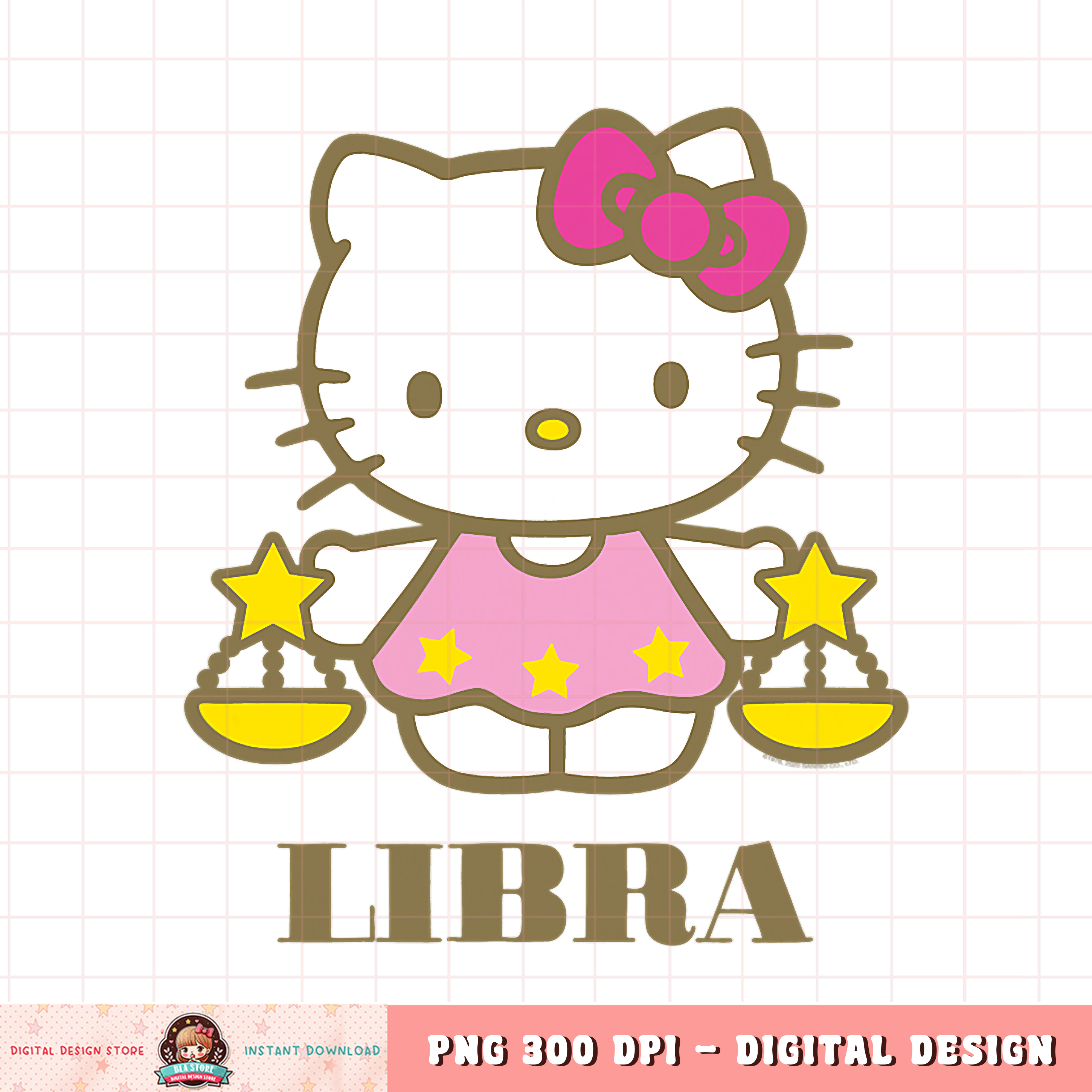 Hello Kitty Zodiac Libra png, digital download, instant | Inspire Uplift