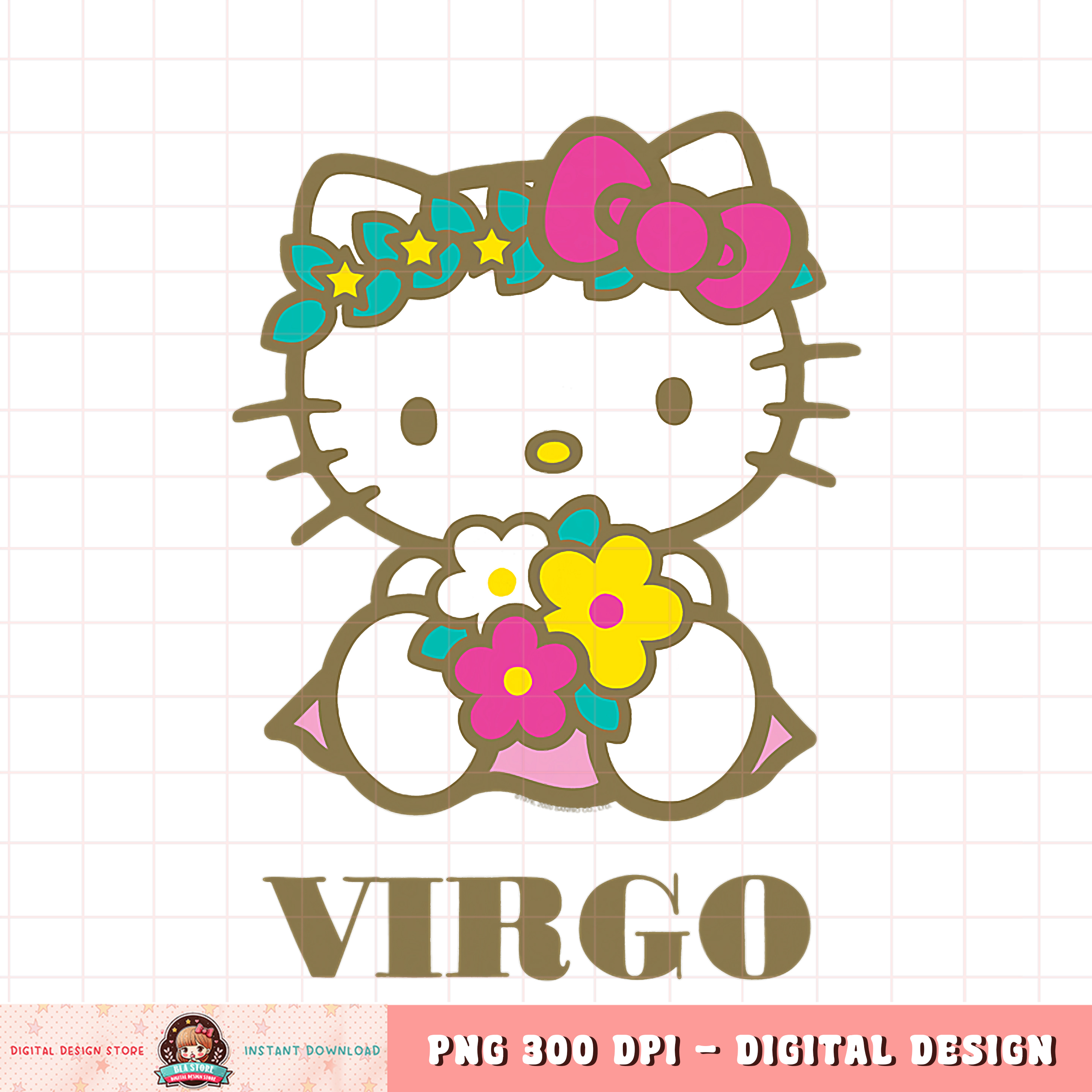 Hello Kitty Zodiac Virgo png, digital download, instant | Inspire Uplift