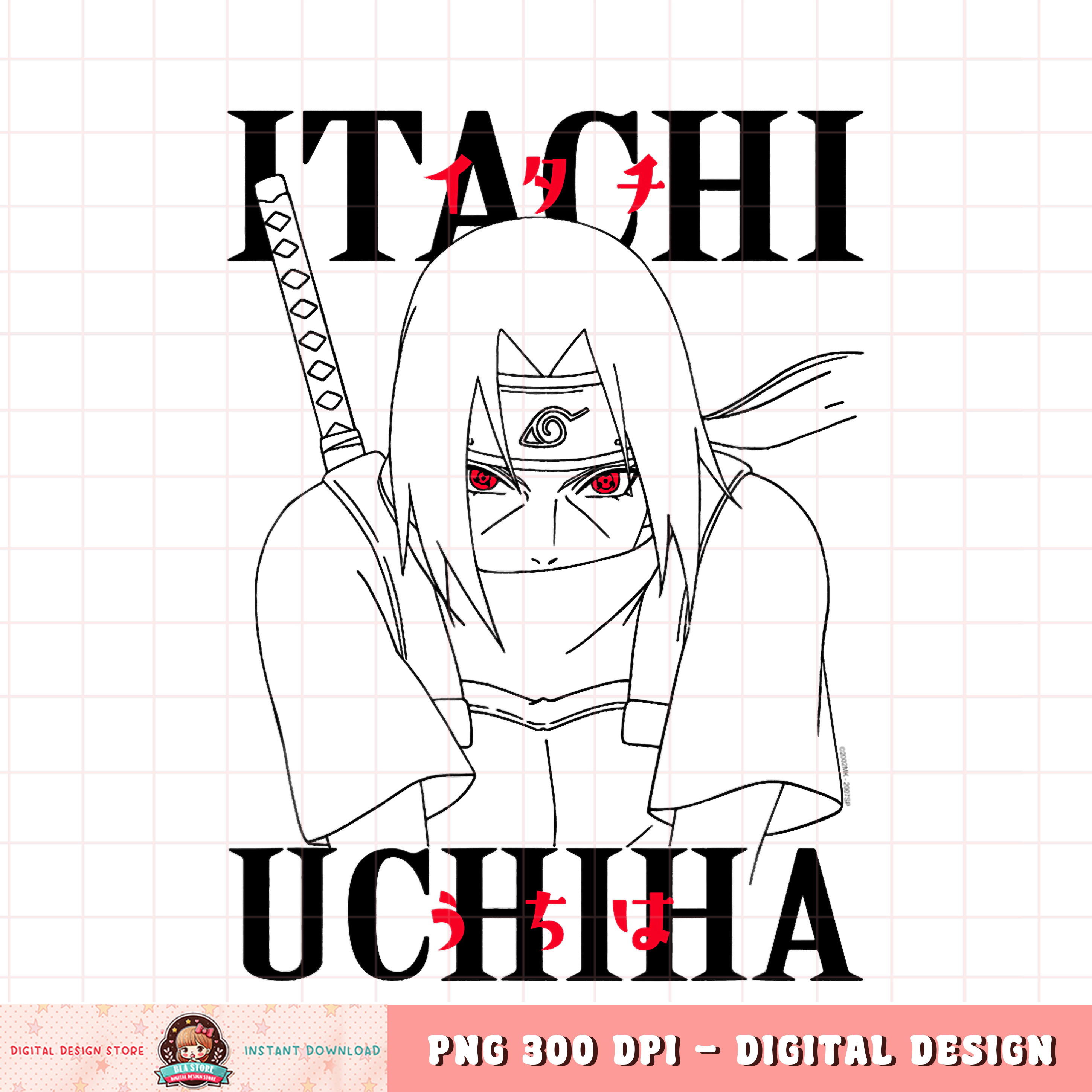 Naruto Shippuden Itachi Line Work png, digital download, ins | Inspire ...