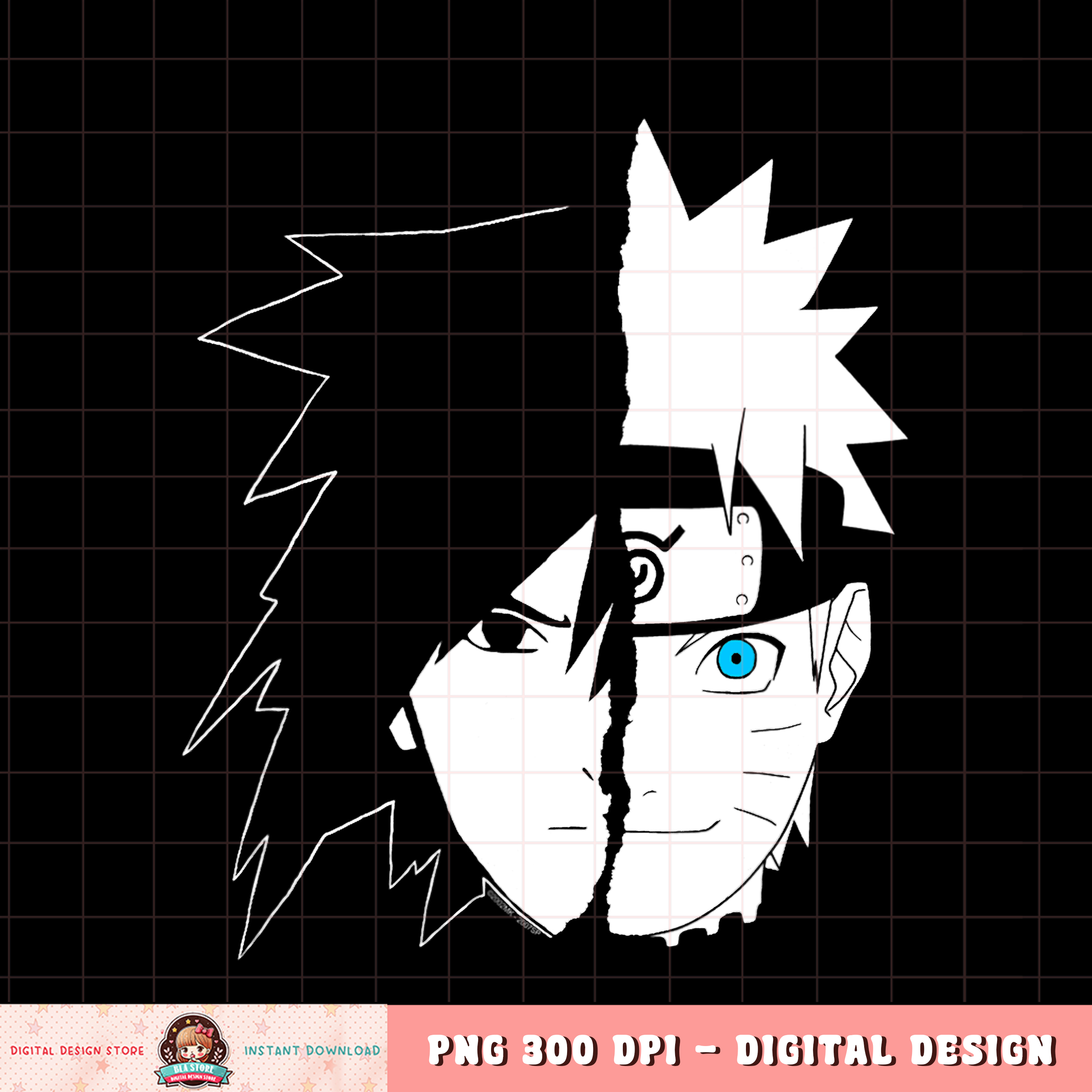 Naruto Shippuden Naruto Sasuke Split Face png, digital downl | Inspire ...
