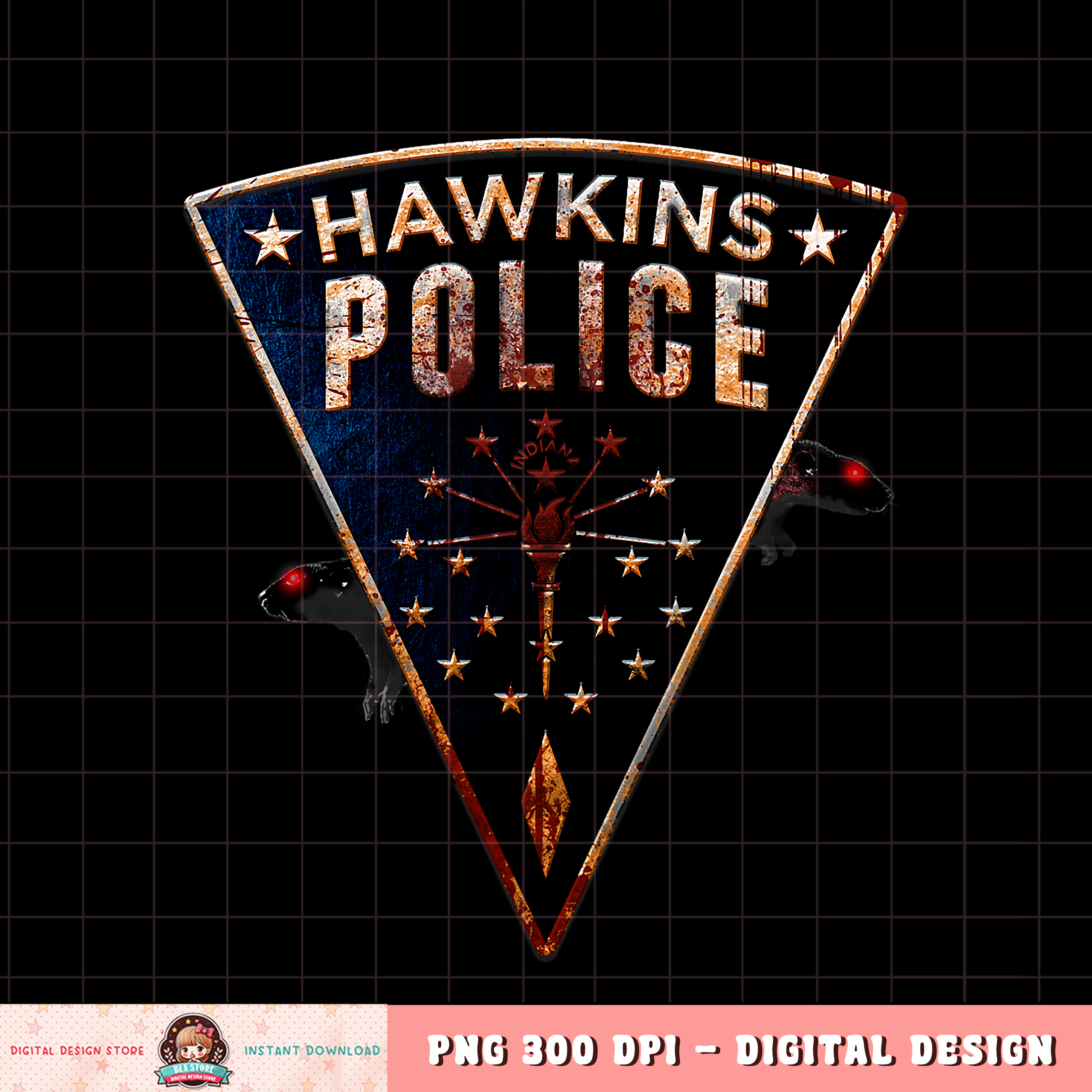 Netflix Stranger Things Hawkins Police Rats Patch png, digit | Inspire ...