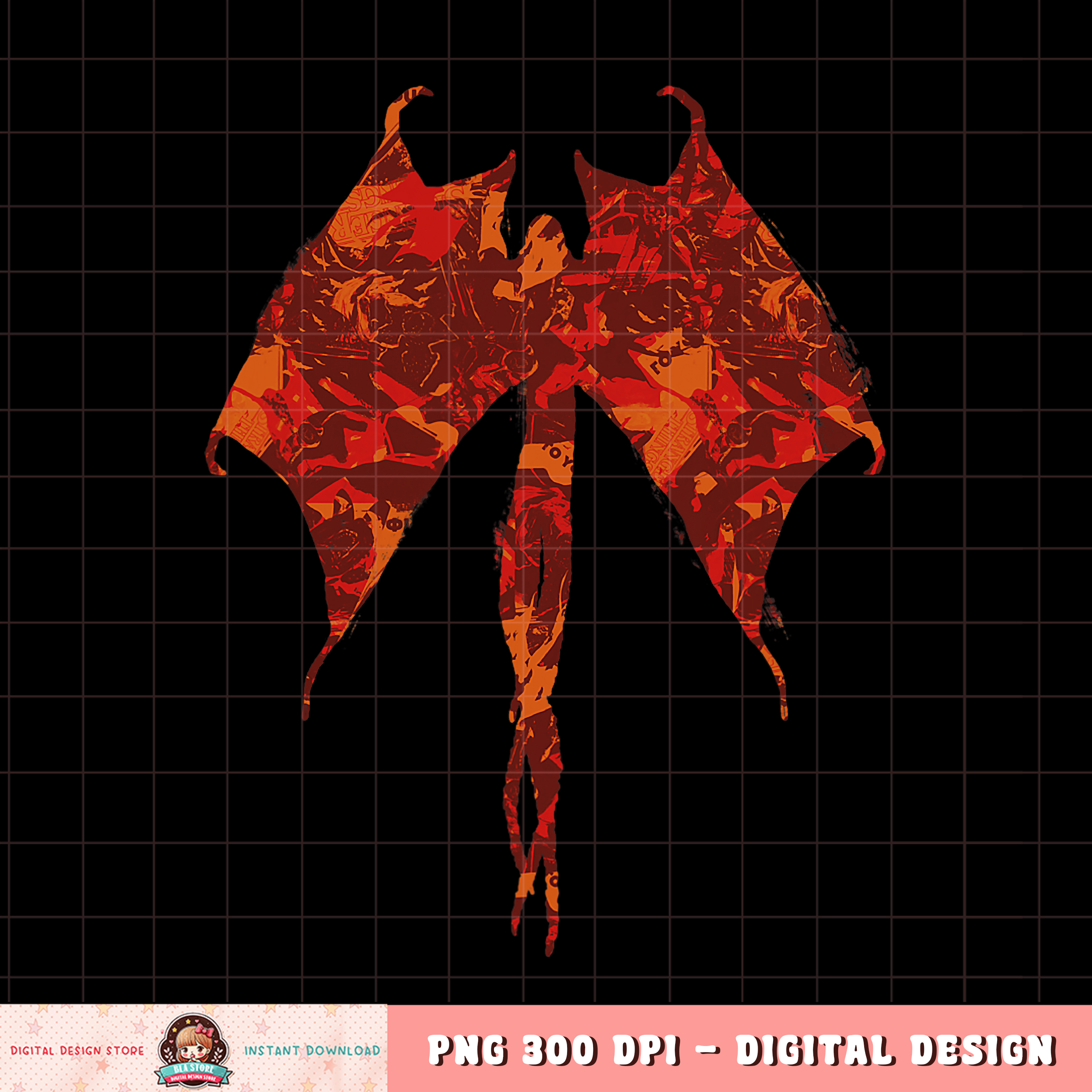 Stranger Things 4 Demobat Orange Tone png, digital download, | Inspire ...