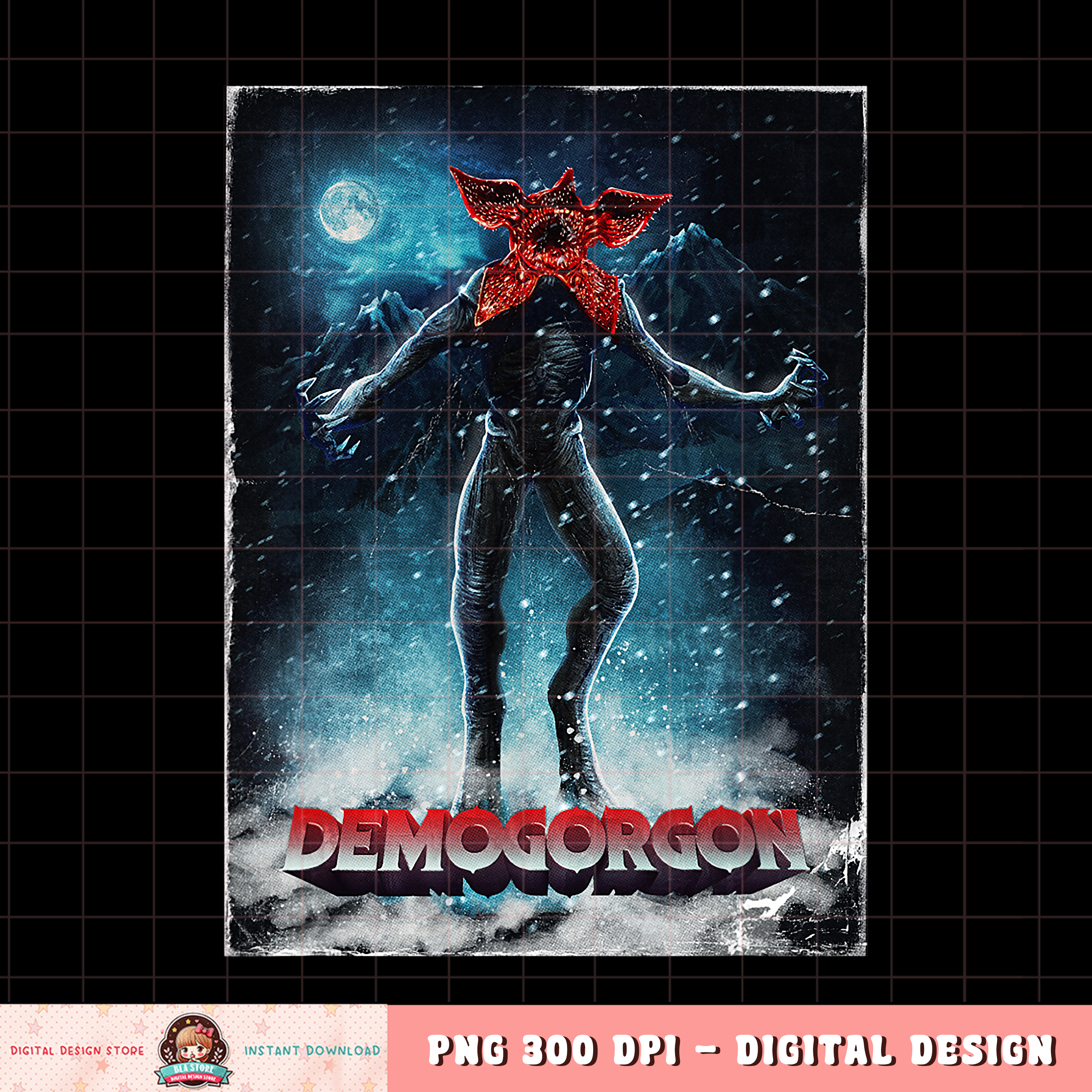 Stranger Things 4 Demogorgon Mountain Walk png, digital down | Inspire ...
