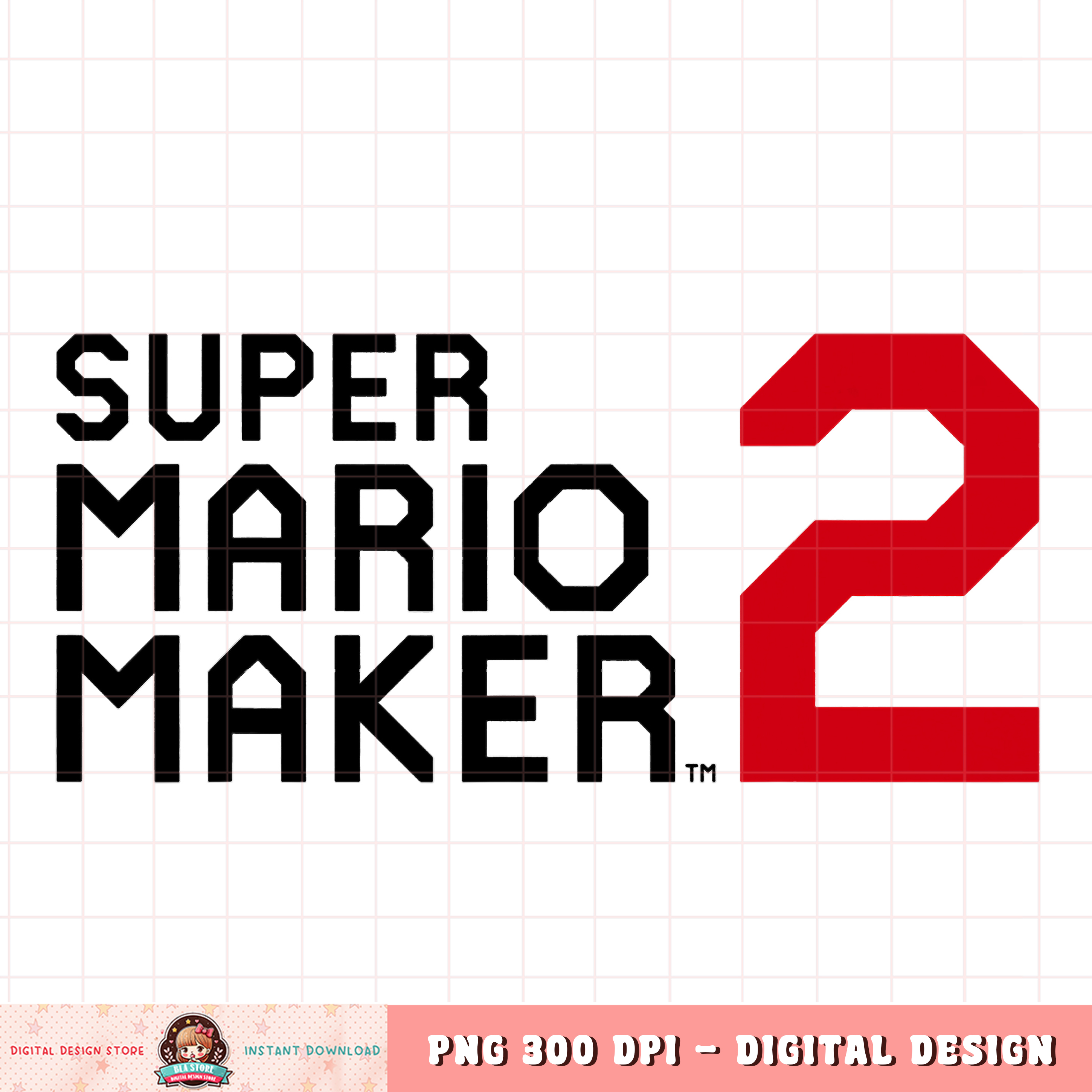 Super Mario Maker 2 Block Text Game Logo png, digital downlo | Inspire ...
