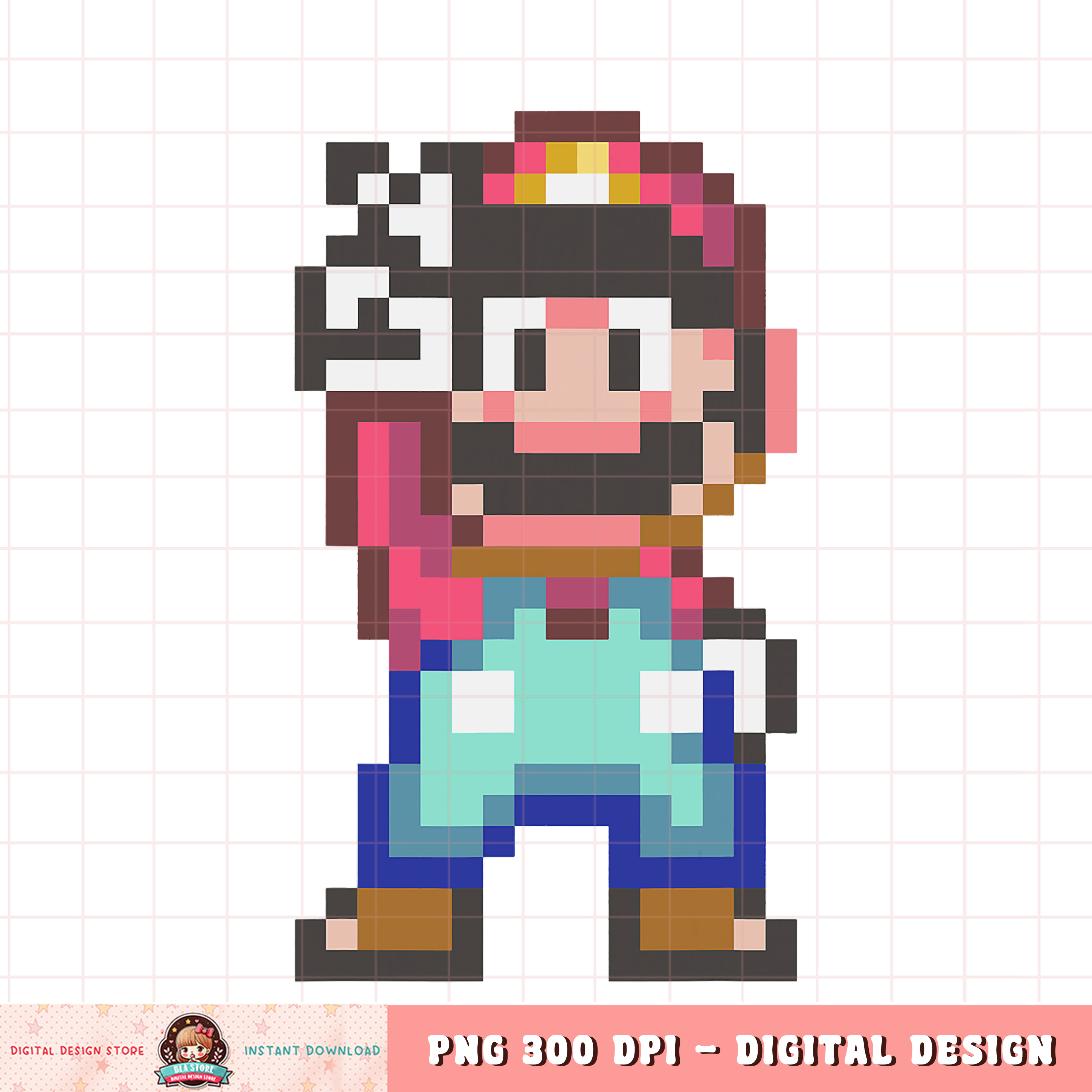 Super Mario Pixel Peace Sign png, digital download, instant | Inspire ...