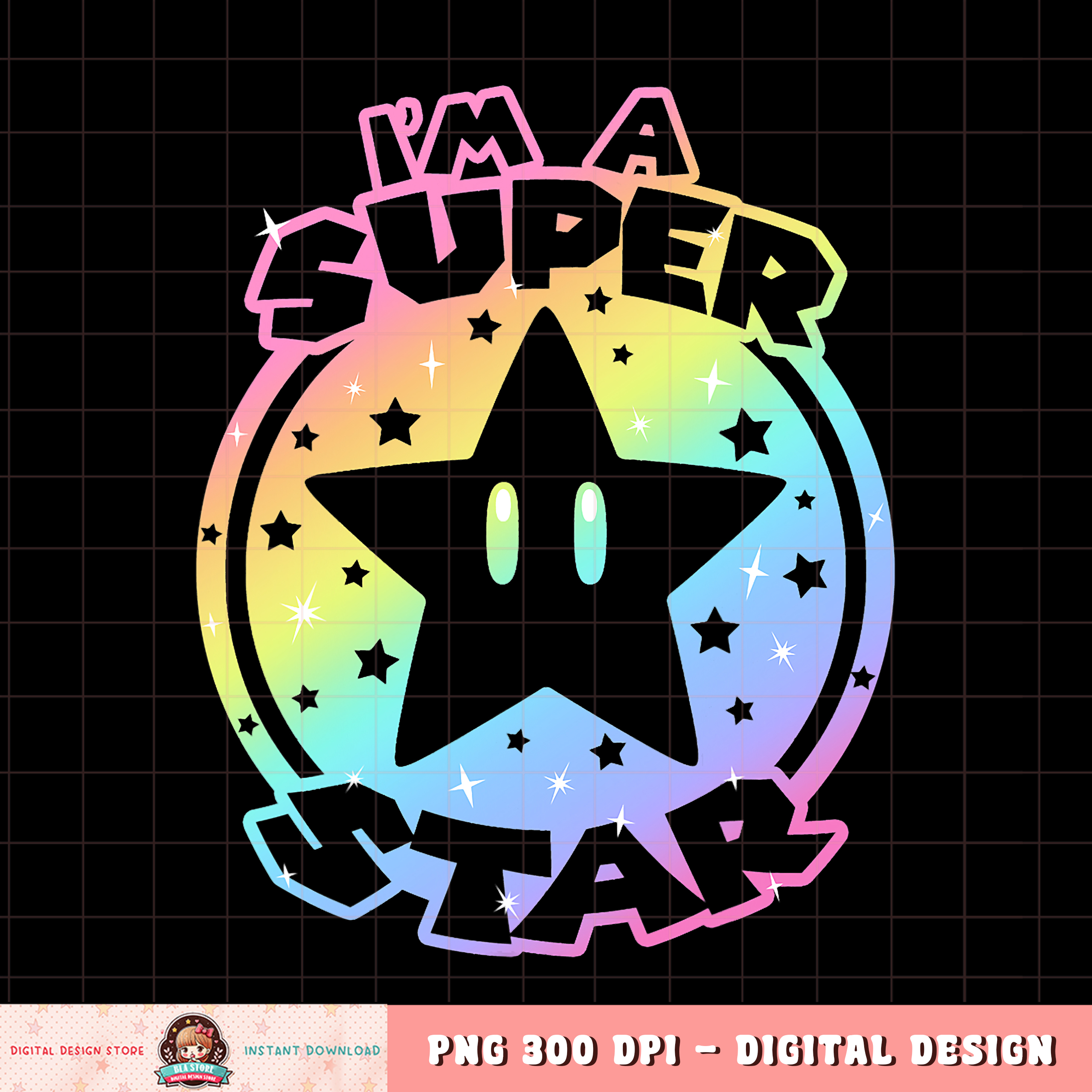 Super Mario Pride I_m A Super Star Pastel Rainbow Gradient p | Inspire ...