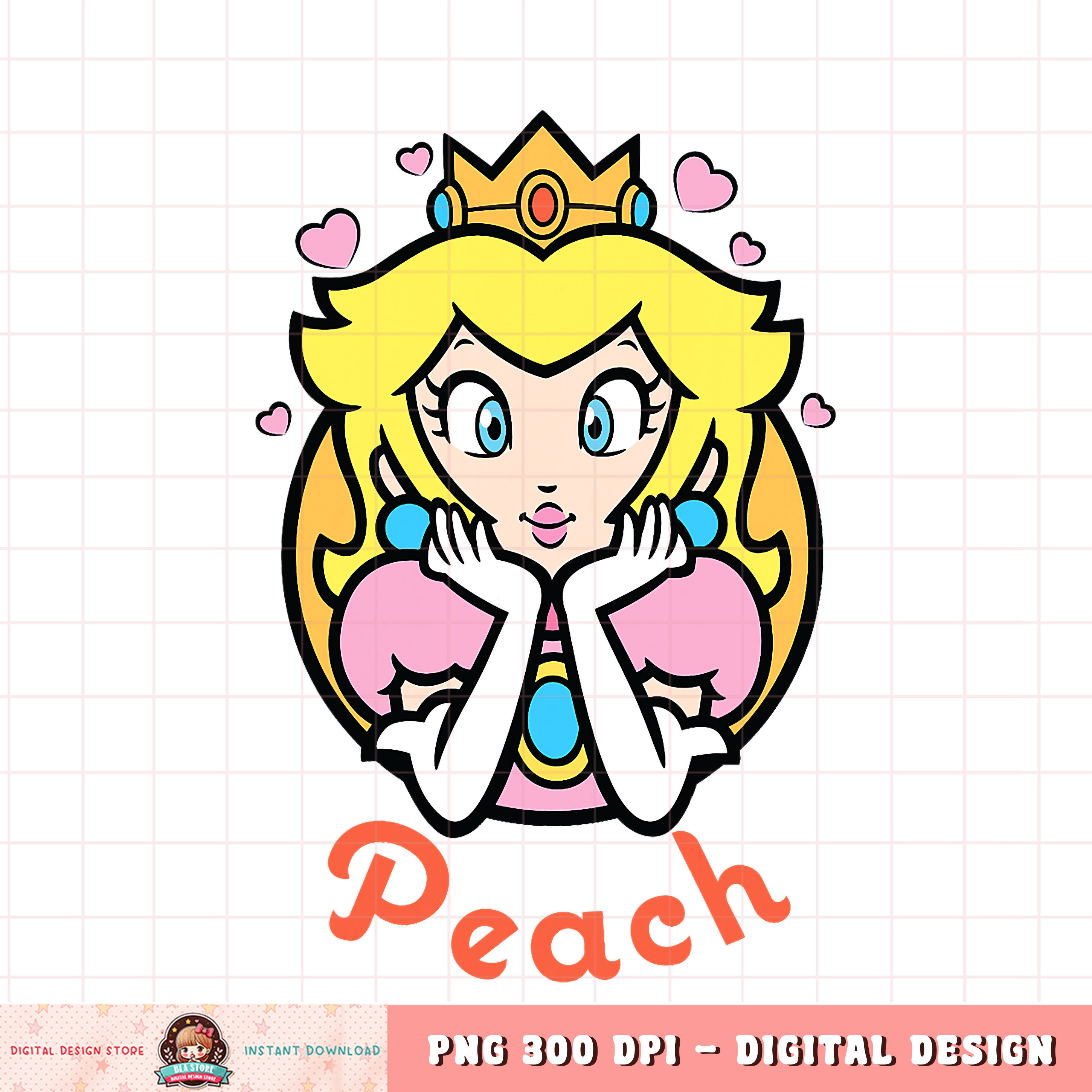 Super Mario Princess Peach Circle Portrait Logo png, digital | Inspire ...