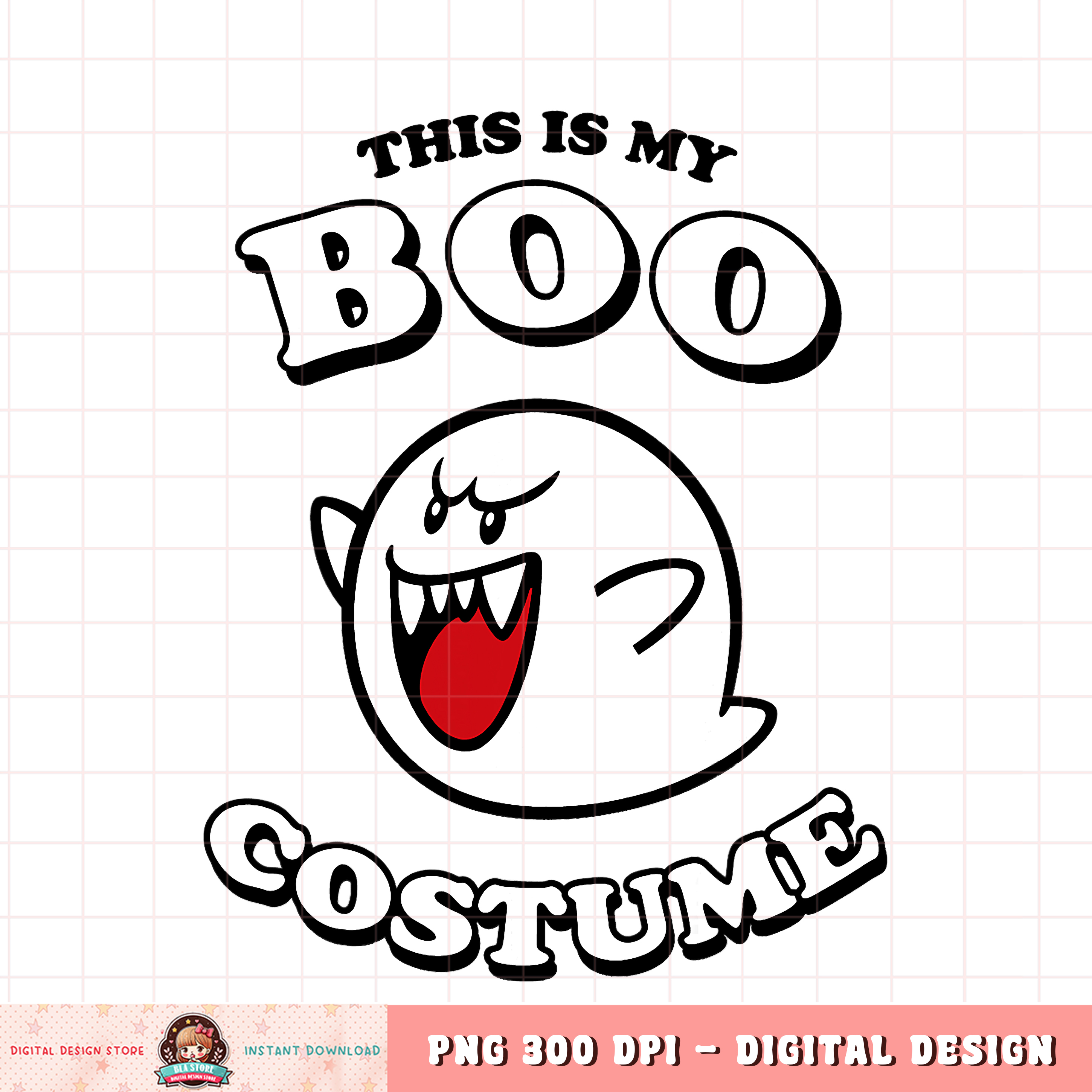 Super Mario This Is My Boo Costume png, digital download, in | Inspire ...
