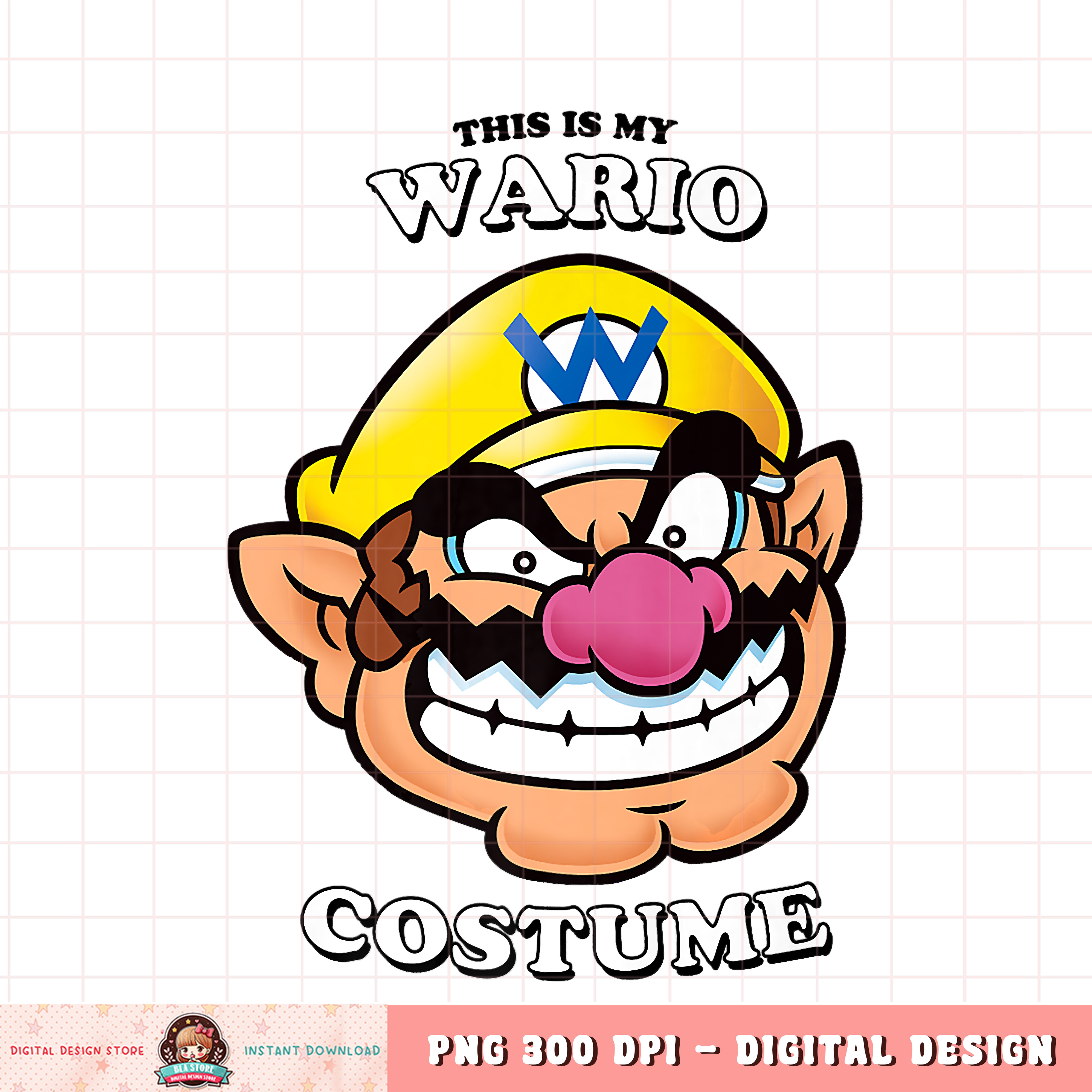 Super Mario This Is My Wario Costume Premium png, digital do | Inspire ...