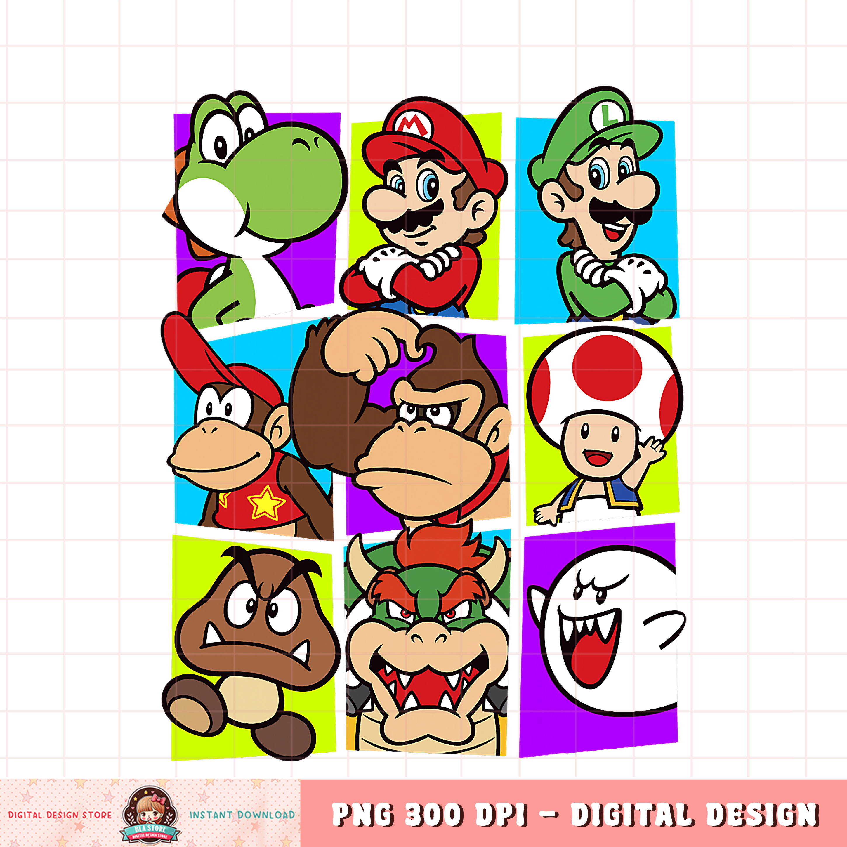 Super Mario Yoshi Luigi Bowser _ Gang Box-Up Graphic png, di | Inspire ...