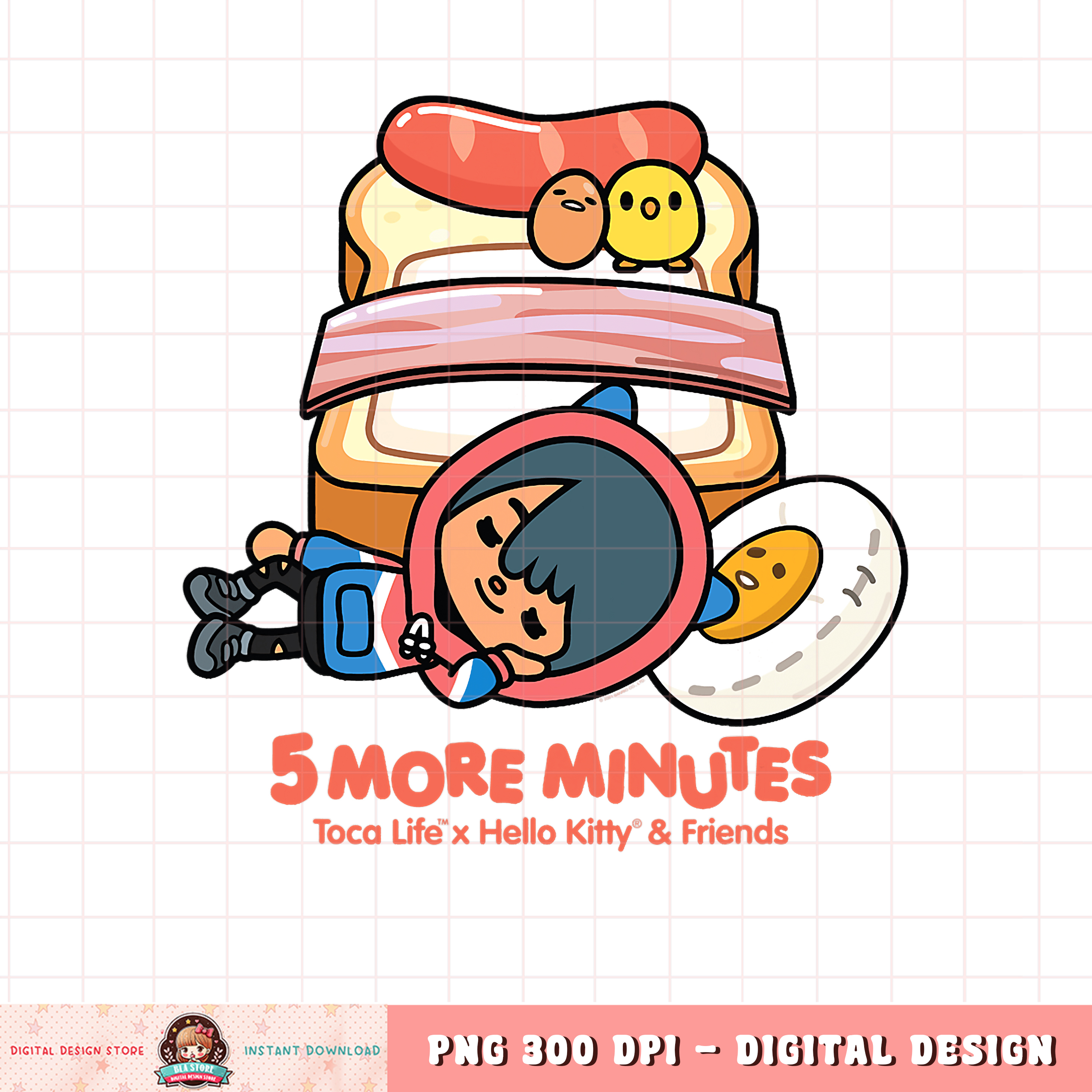 Toca Life x Hello Kitty _ Friends 5 MORE MINUTES png, digita | Inspire ...