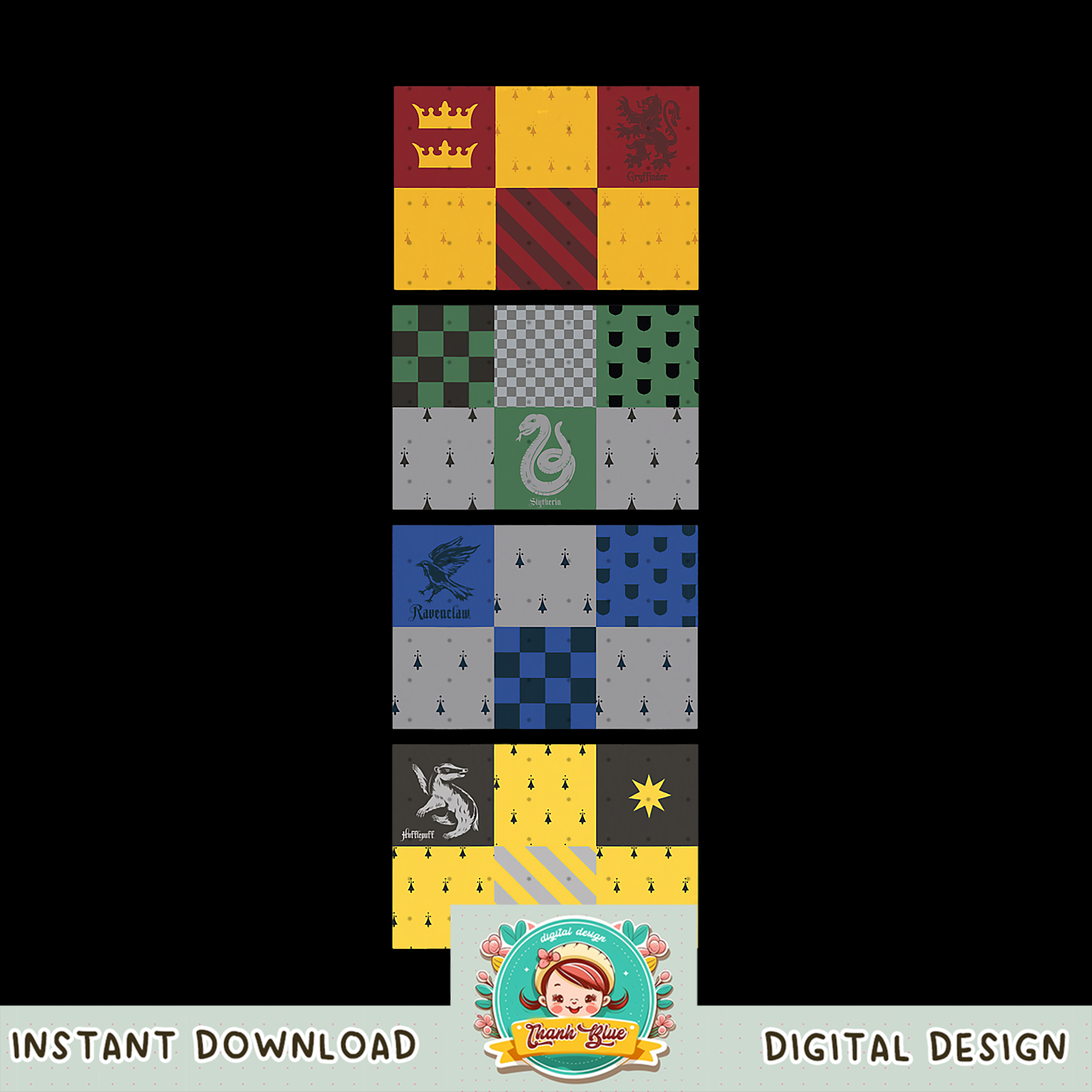 Harry Potter Hogwarts House Checkered Flags PNG Download cop | Inspire ...