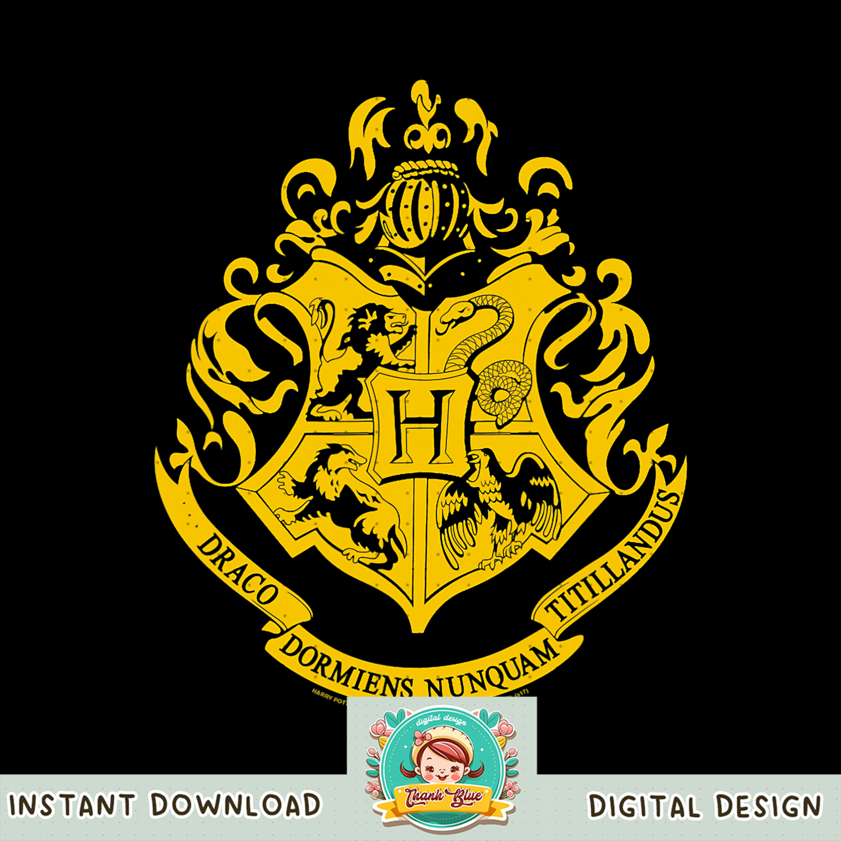 Harry Potter Hogwarts Simple Crest png, digital download, in | Inspire ...