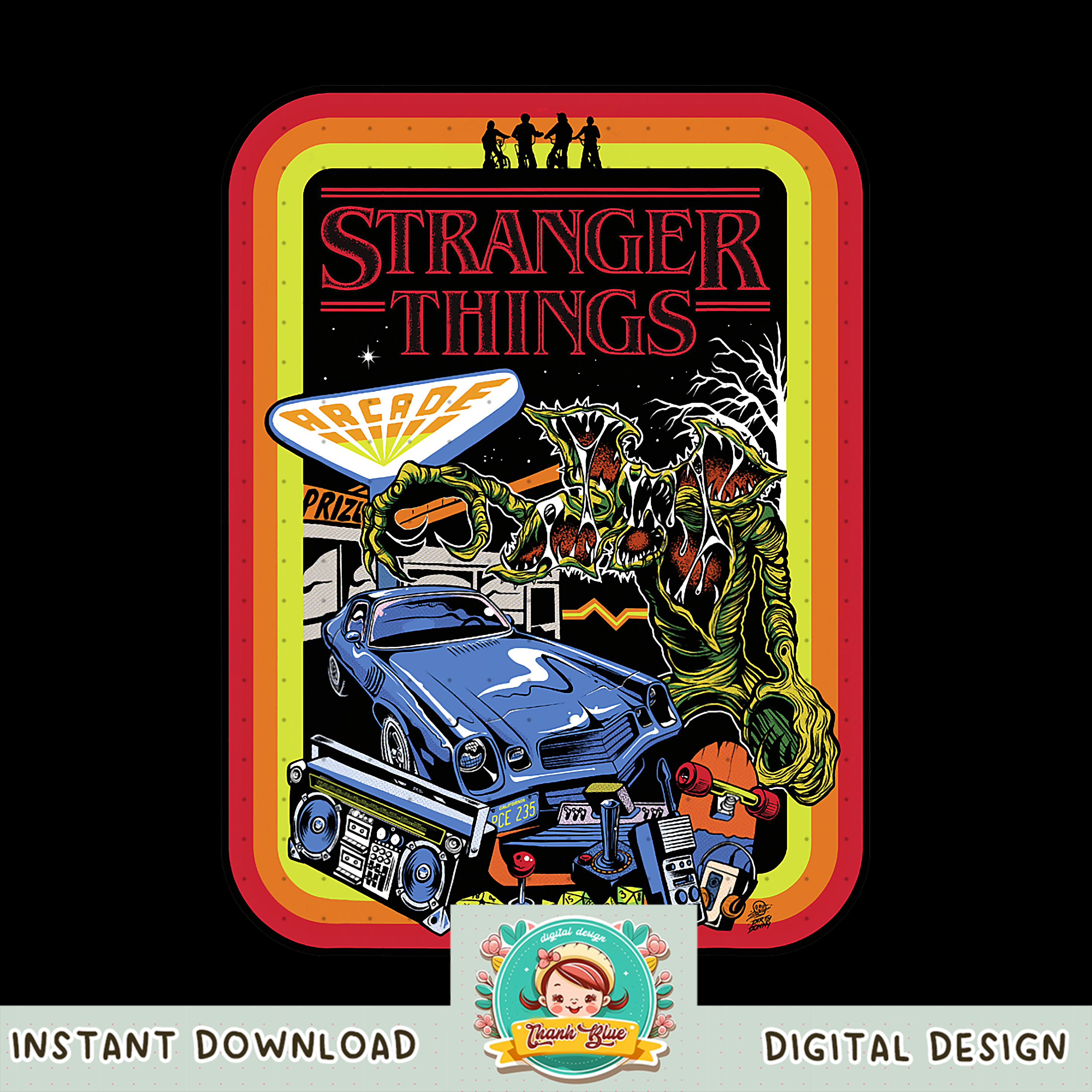 Stranger Things Day Retro Poster Short Sleeve png, digital d | Inspire ...