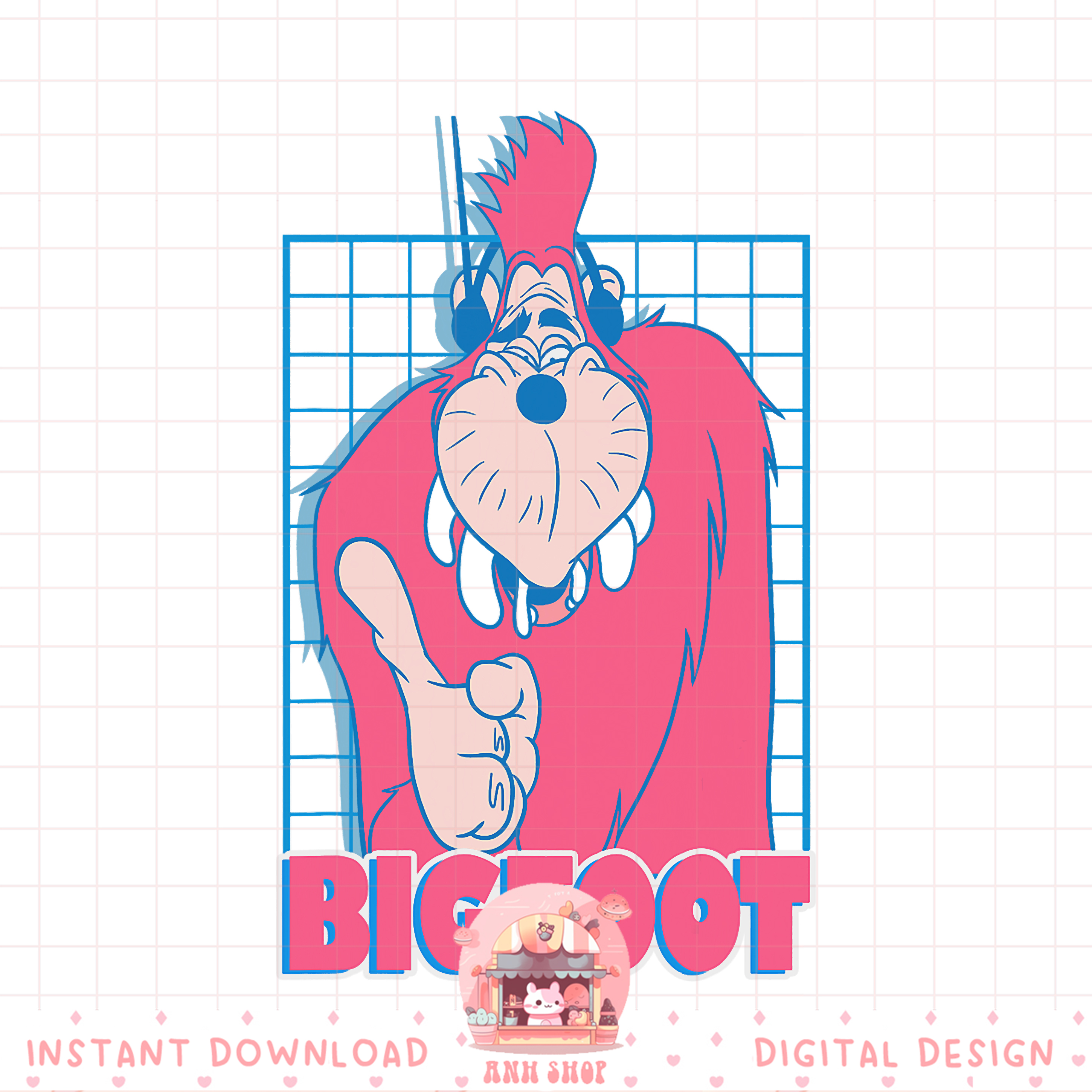 Disney A Goofy Movie Bigfoot Grid PNG Download copy | Inspire Uplift