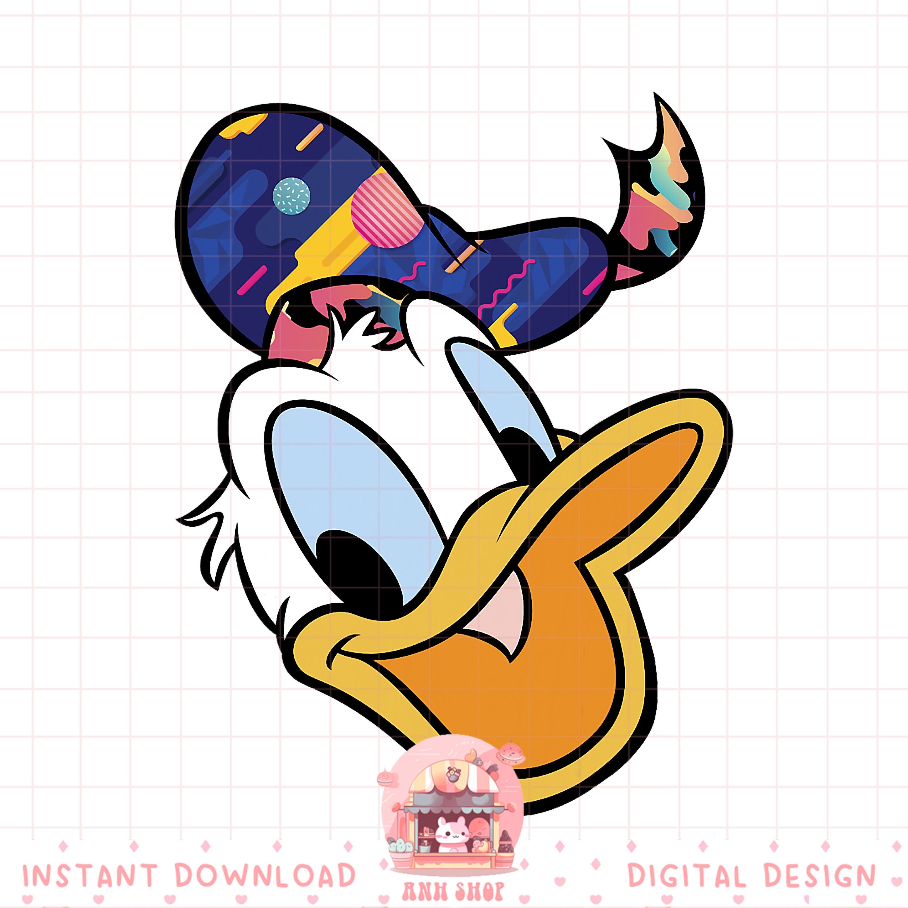 Disney Mickey And Friends Donald Duck Patterned Hat Portrait | Inspire ...