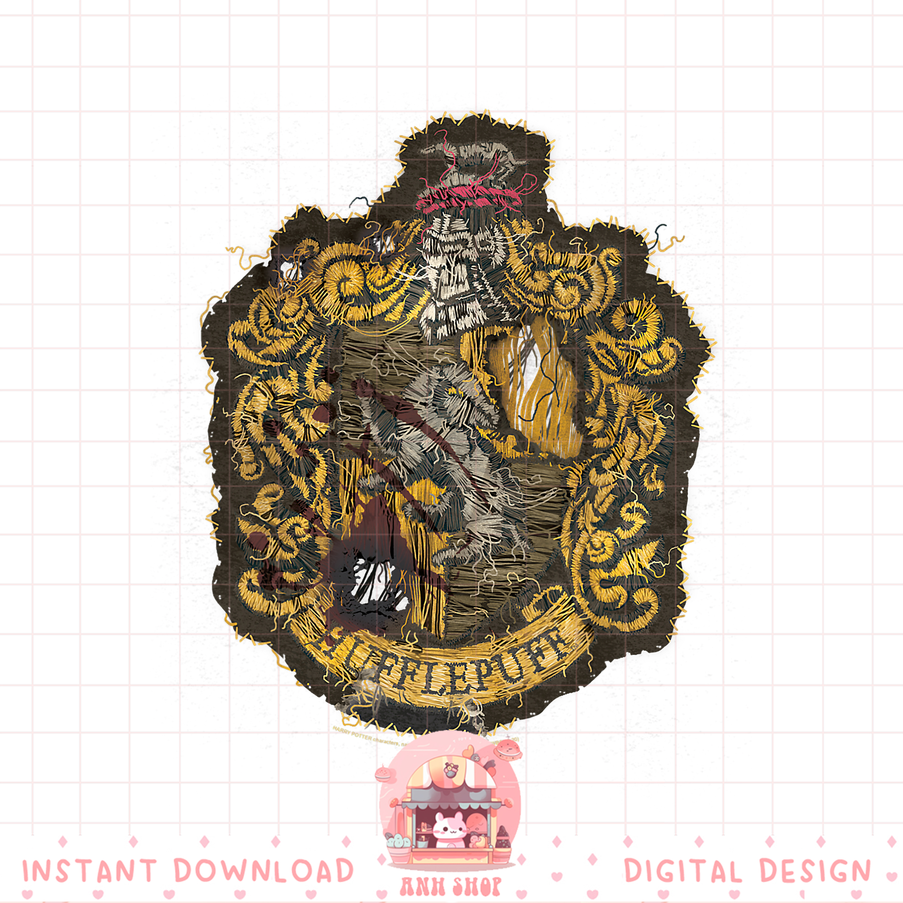 Harry Potter Hufflepuff Knitted Patch Damaged PNG Download c | Inspire ...